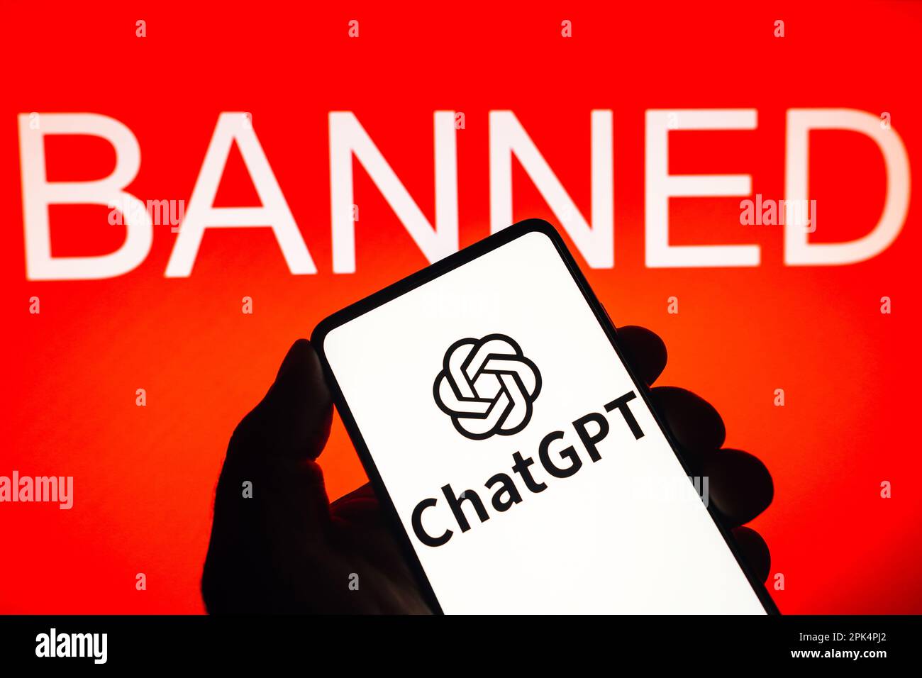 In this photo illustration, the ChatGPT logo is seen displayed on a ...