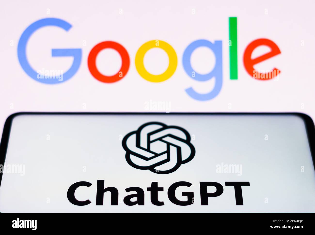 In this photo illustration, the ChatGPT logo is seen displayed on a ...