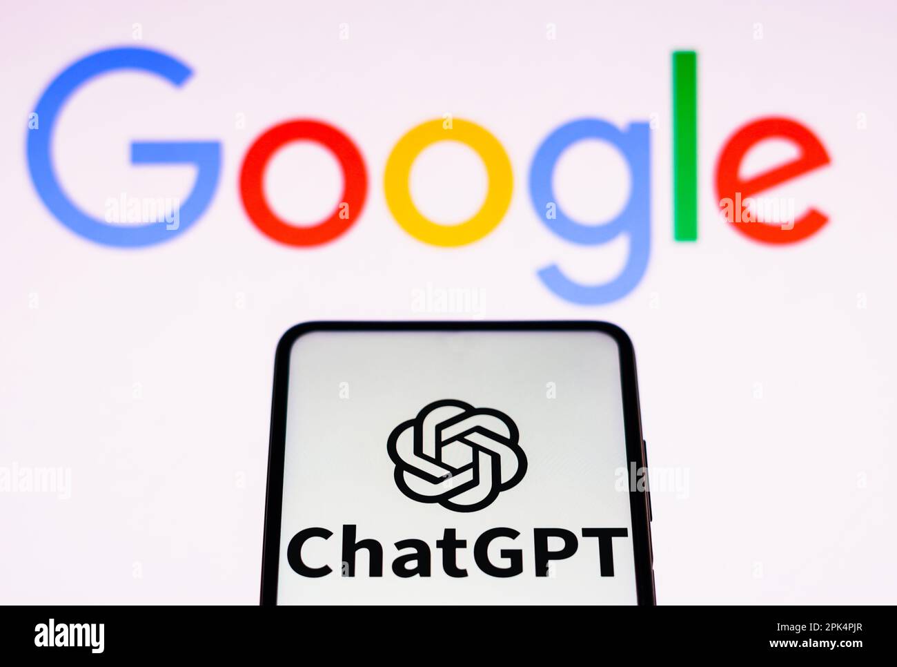 In this photo illustration, the ChatGPT logo is seen displayed on a ...