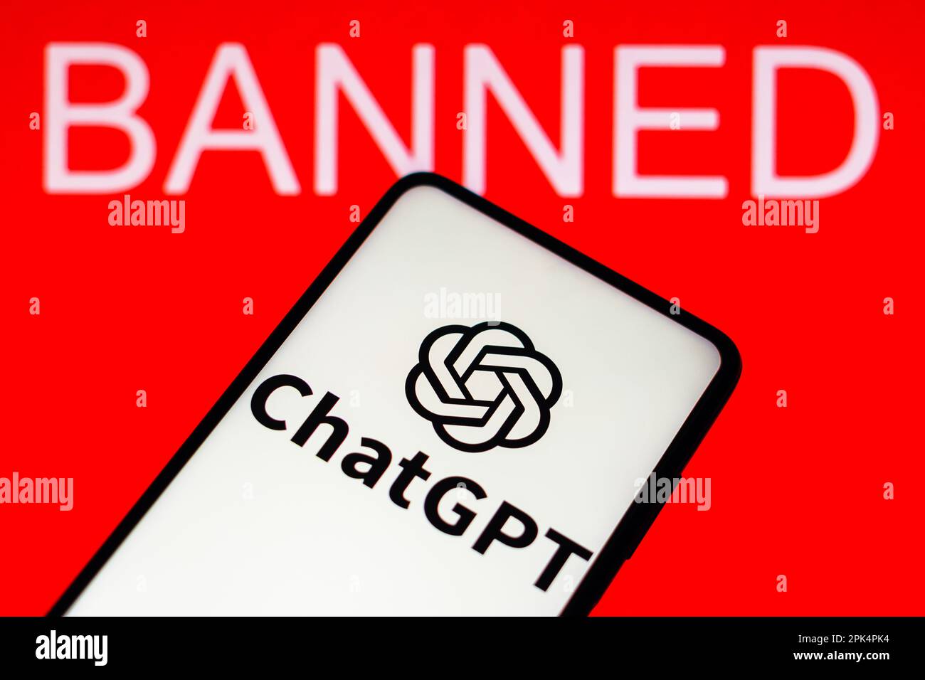 In this photo illustration, the ChatGPT logo is seen displayed on a ...