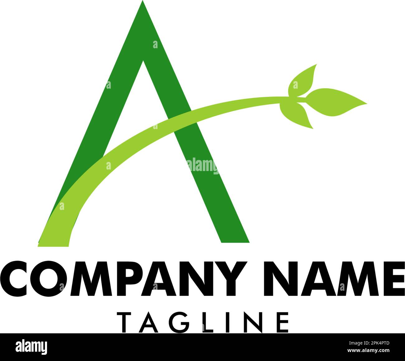 Initial Letter A With Leaf Logo Stock Vector Image & Art - Alamy