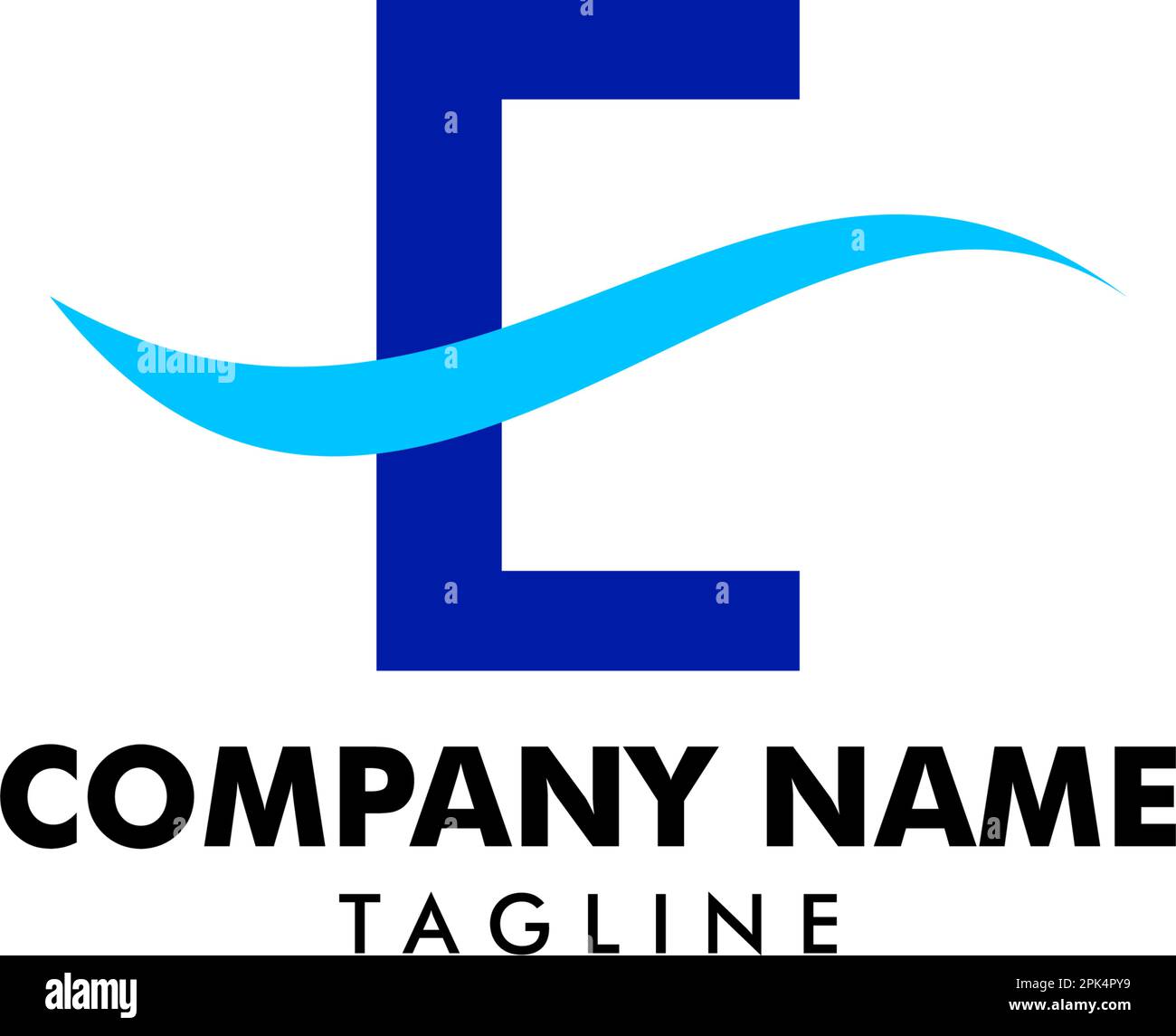 Initial Letter E with a Wave Logo Vector Illustration Stock Vector ...