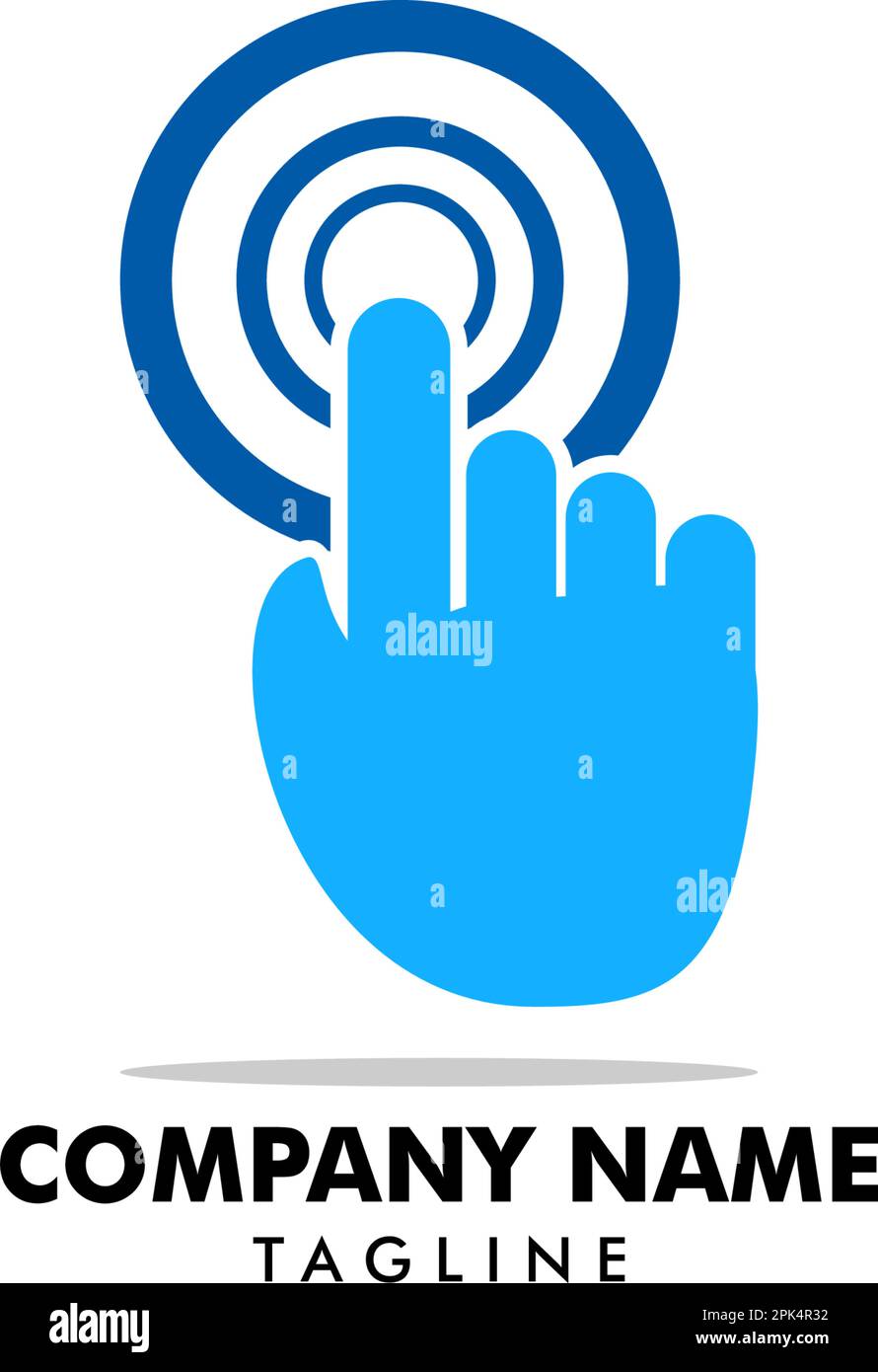 Hand Finger Touch Screen Technology Logo Design Vector Template Stock ...