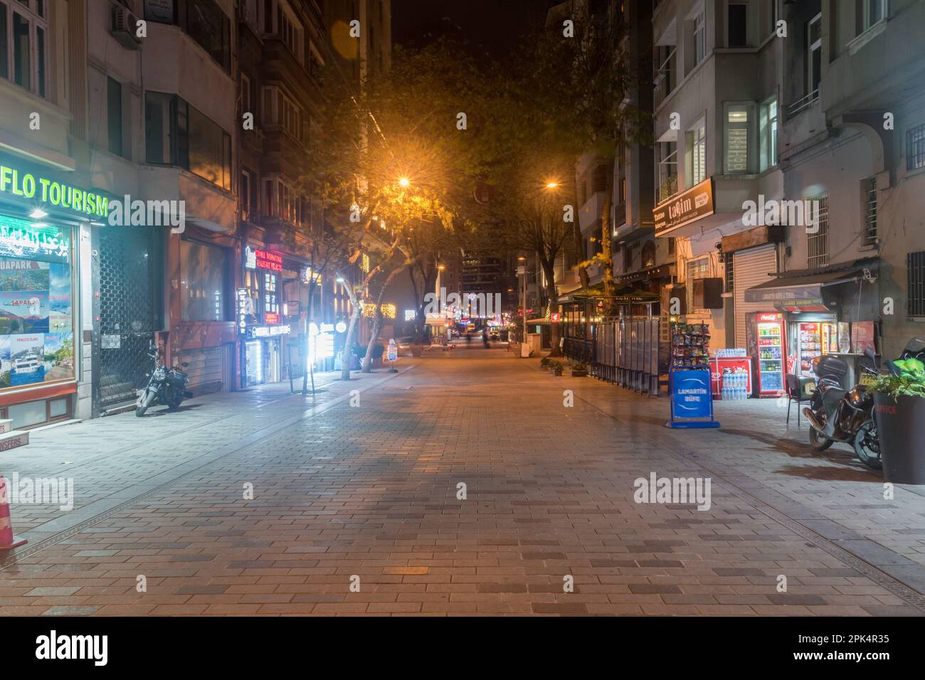 Istanbul, Turkey - December 11, 2022: Night view on Lamartin street ...