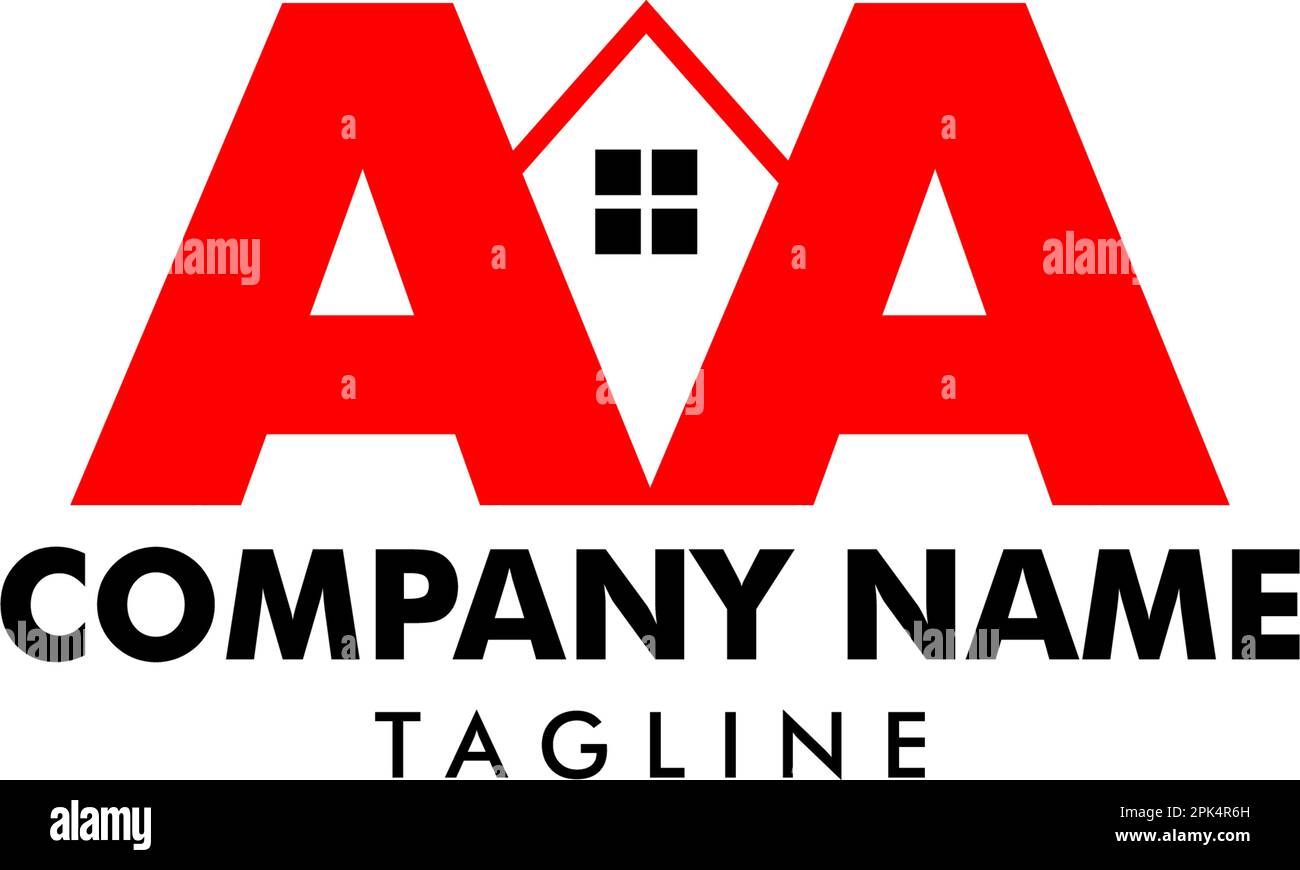 Initial Letter AA House Real Estate Logo Design Stock Vector Image ...