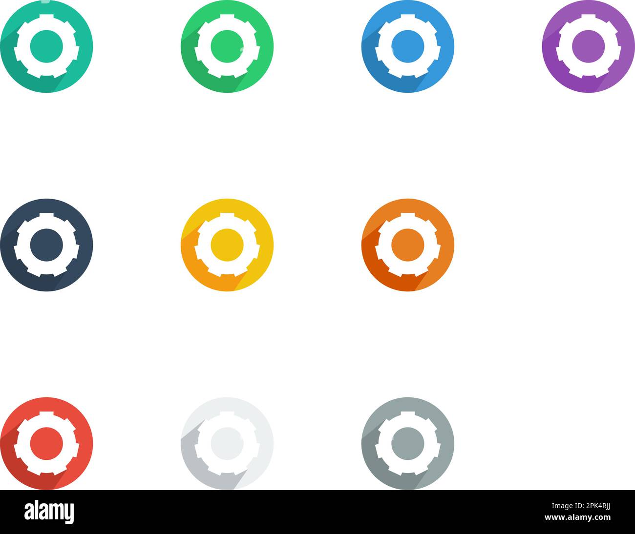 Gear icon flat style vector illustration Stock Vector Image & Art - Alamy