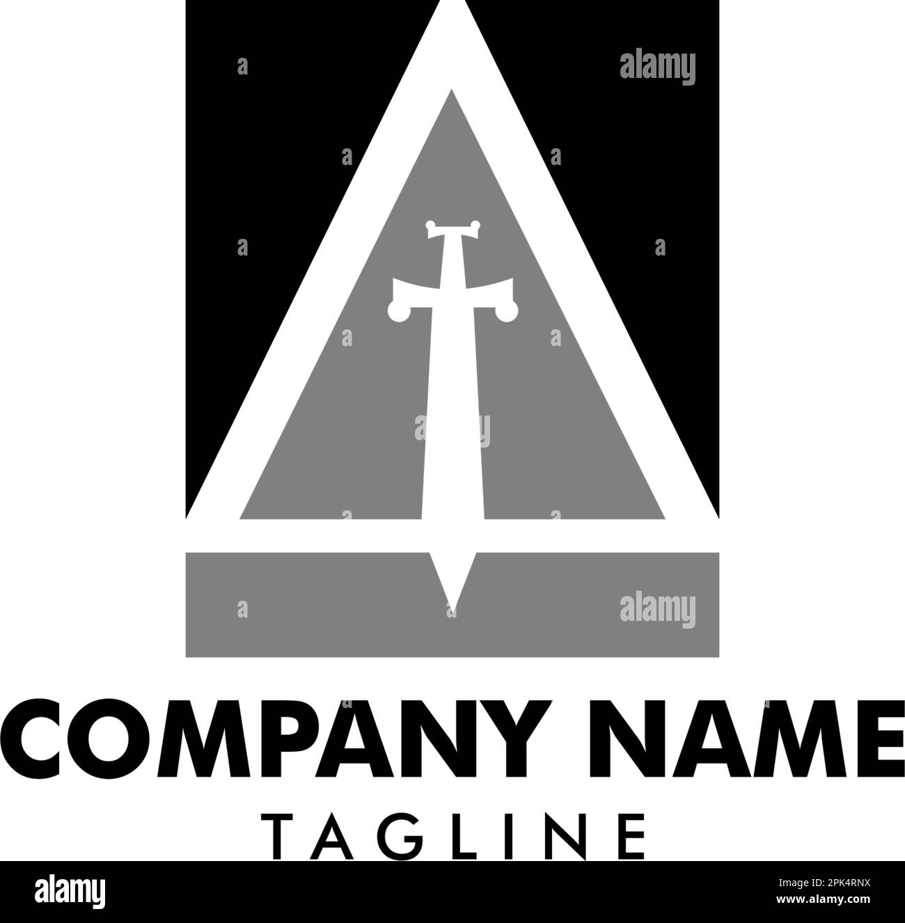 Initial Letter A Sword Logo Design Template Stock Vector Image & Art ...