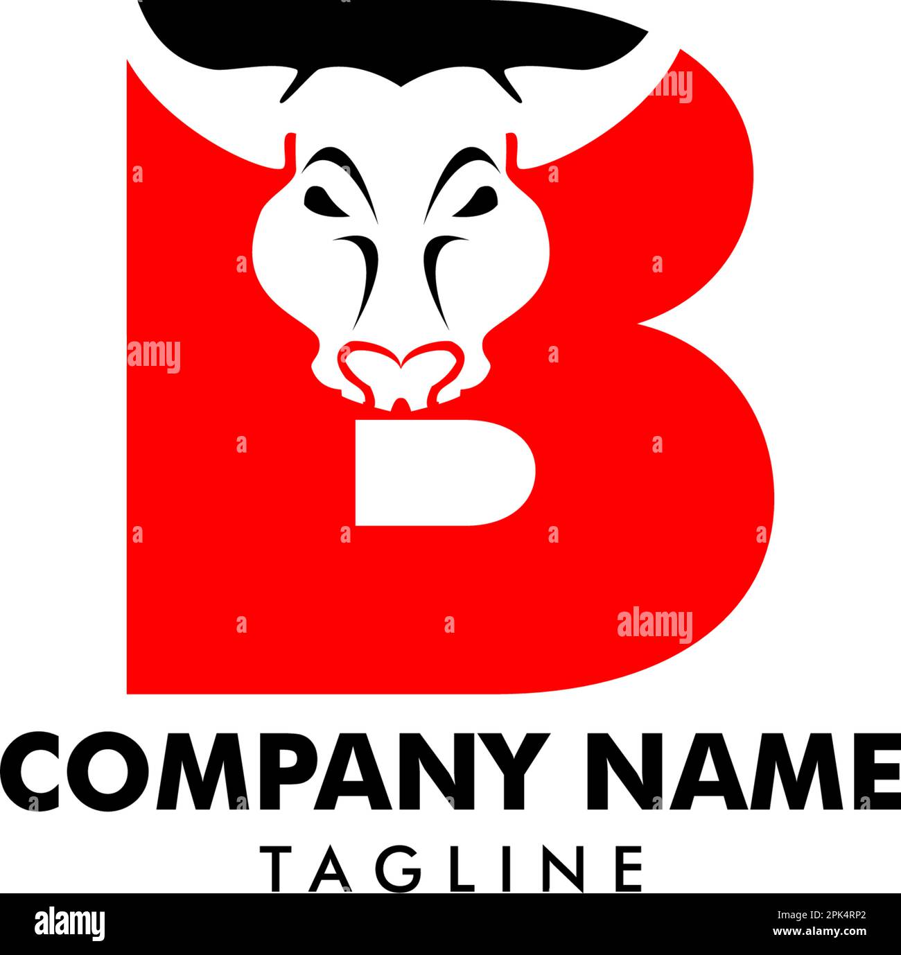 Initial Letter B with Bulls Design Logo Vector Graphic Branding Letter ...