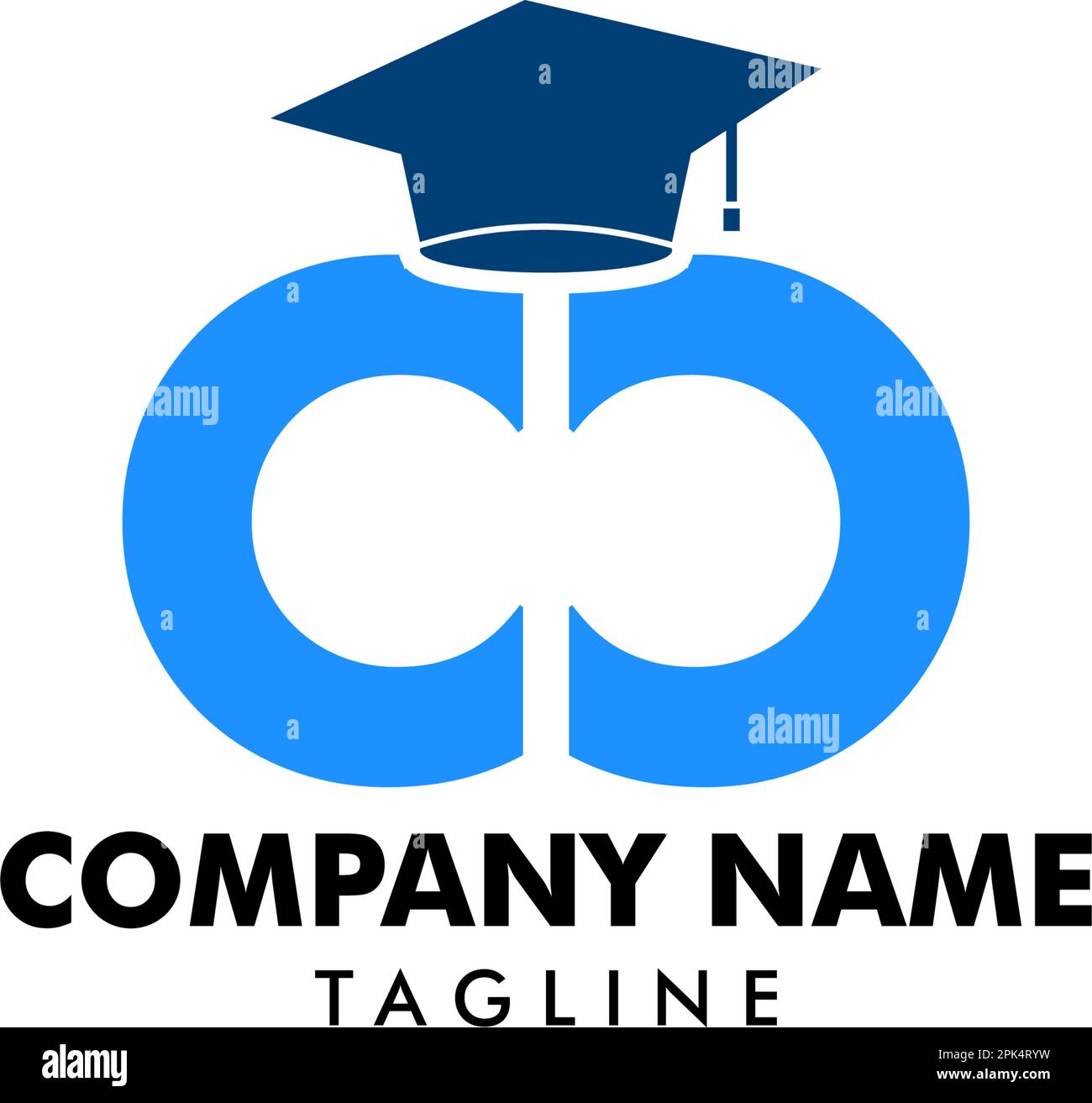 Initial letter CC logo with graduation hat, Education theme concept ...