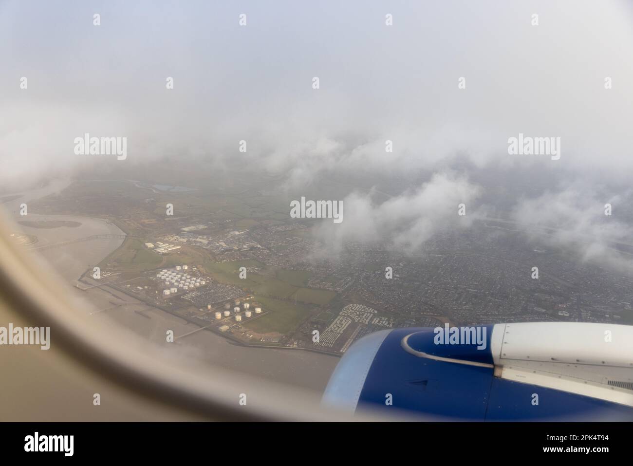 Aircraft Window Aerial View of London, United Kingdom, Europe Stock ...