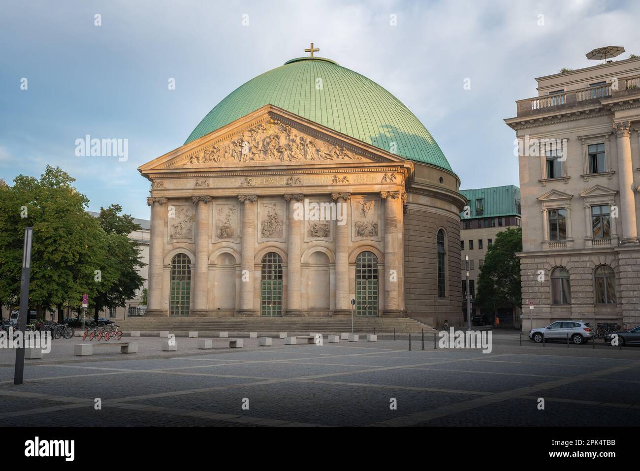 St. Hedwigs Cathedral at Bebelplatz Square - Berlin, Germany Stock ...