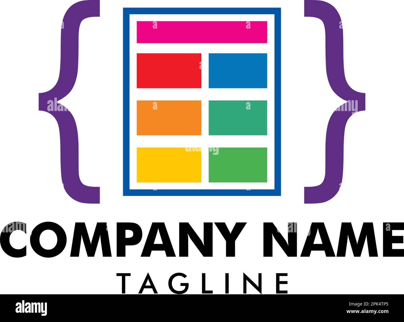 Coding Icon Logo Template Illustration Design Stock Vector Image & Art ...