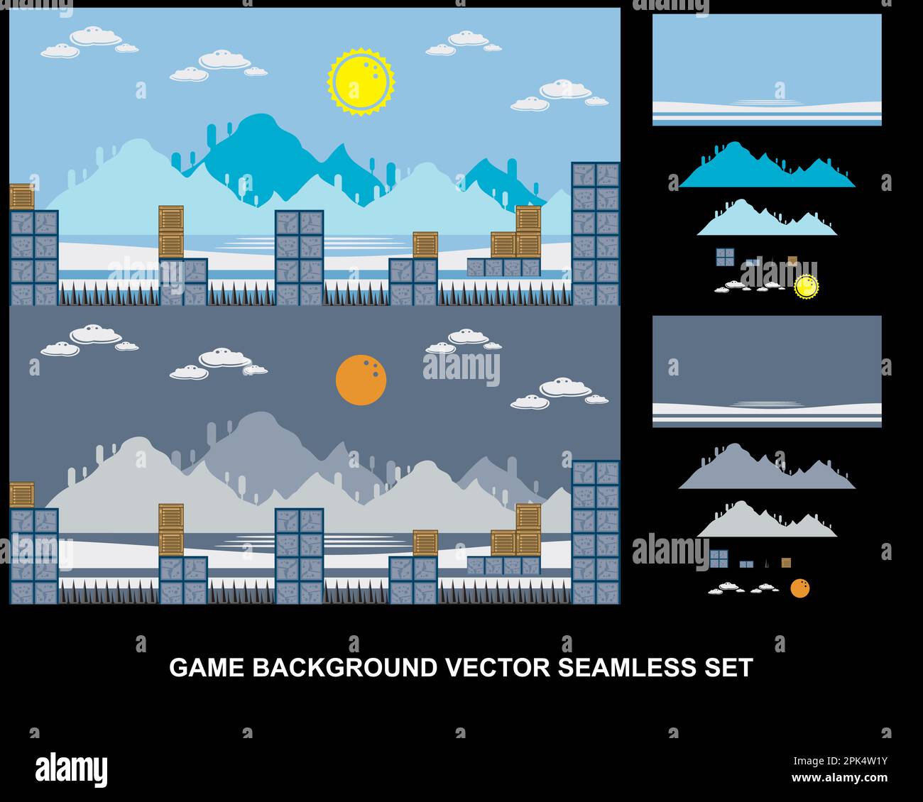Game Background Vector Seamless Set Stock Vector Image And Art Alamy