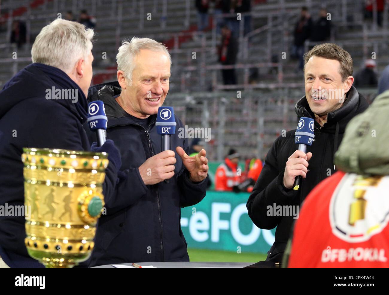Christian streich and ard television reporter alexander bommer w hi-res ...