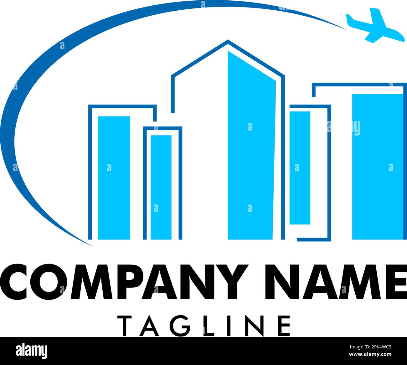 Building and plane logo icon vector Stock Vector Image & Art - Alamy