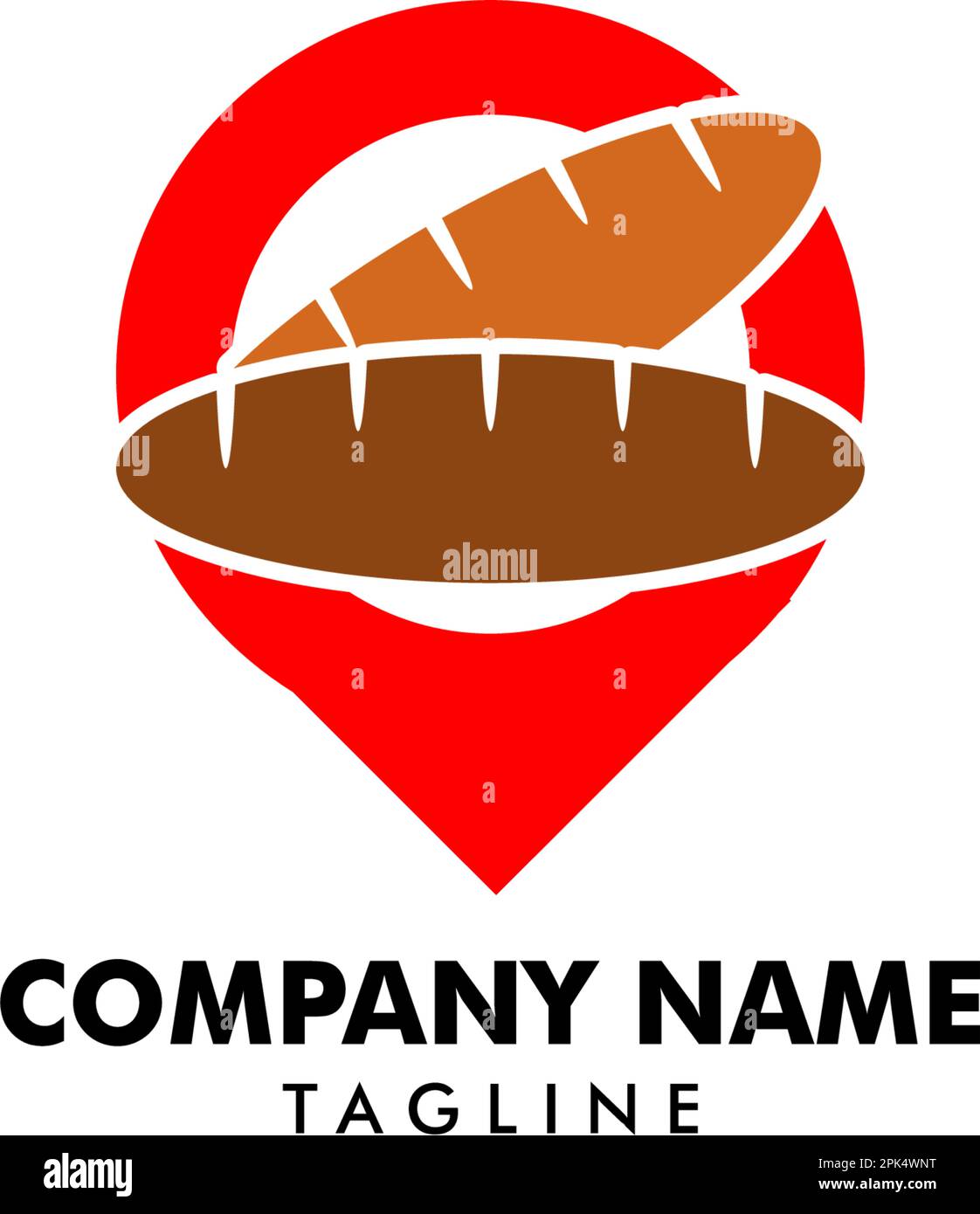 Bread Pin Point Logo Template Design Vector Illustration Stock Vector ...