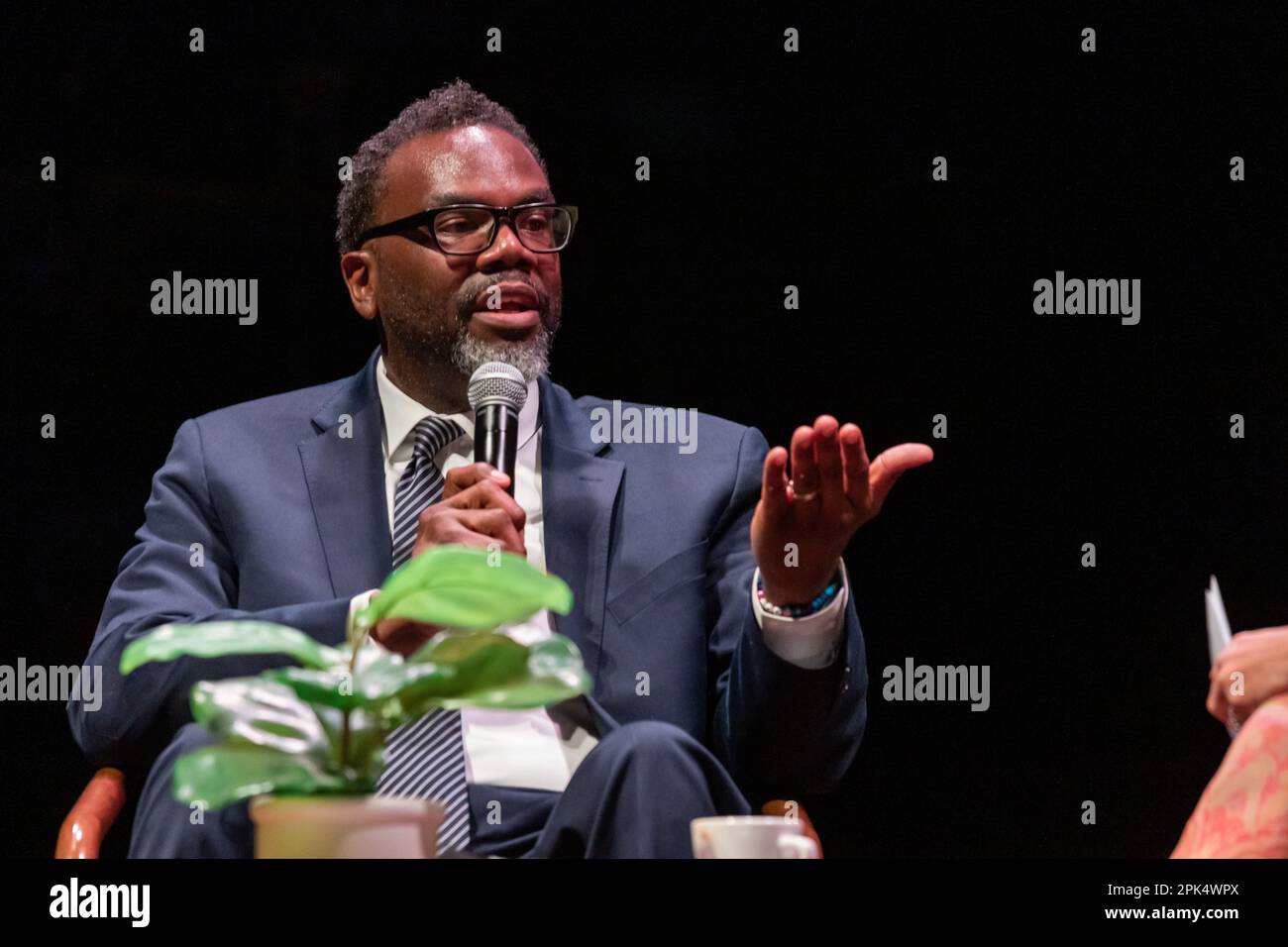 Chicago mayoral candidate (now mayor-elect) Brandon Johnson being ...