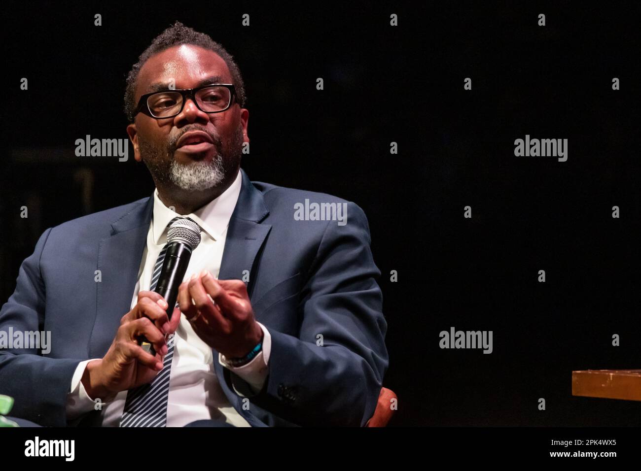 Chicago mayoral candidate (now mayor-elect) Brandon Johnson being ...