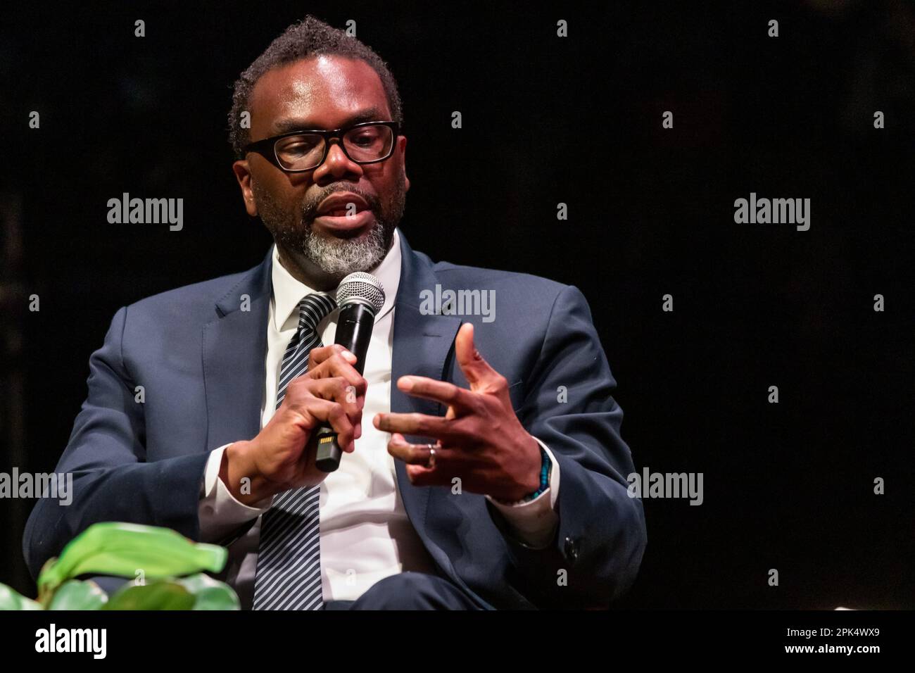 Chicago mayoral candidate (now mayor-elect) Brandon Johnson being ...