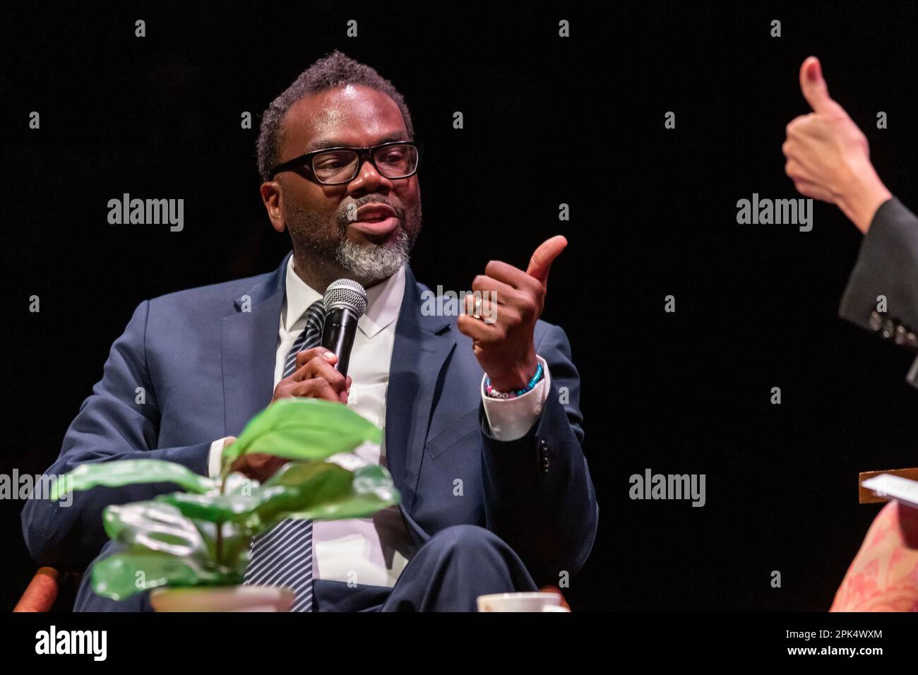 Chicago mayoral candidate (now mayor-elect) Brandon Johnson being ...