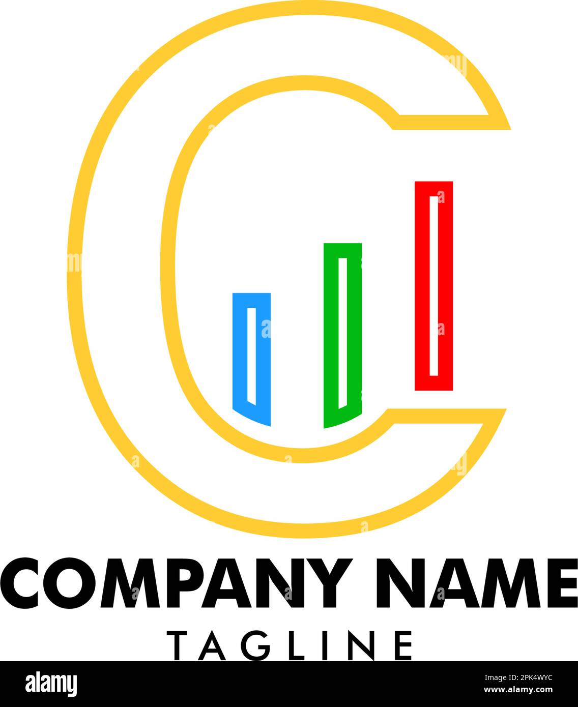 Bar Chart Initial Letter C Logo Design Stock Vector Image & Art - Alamy