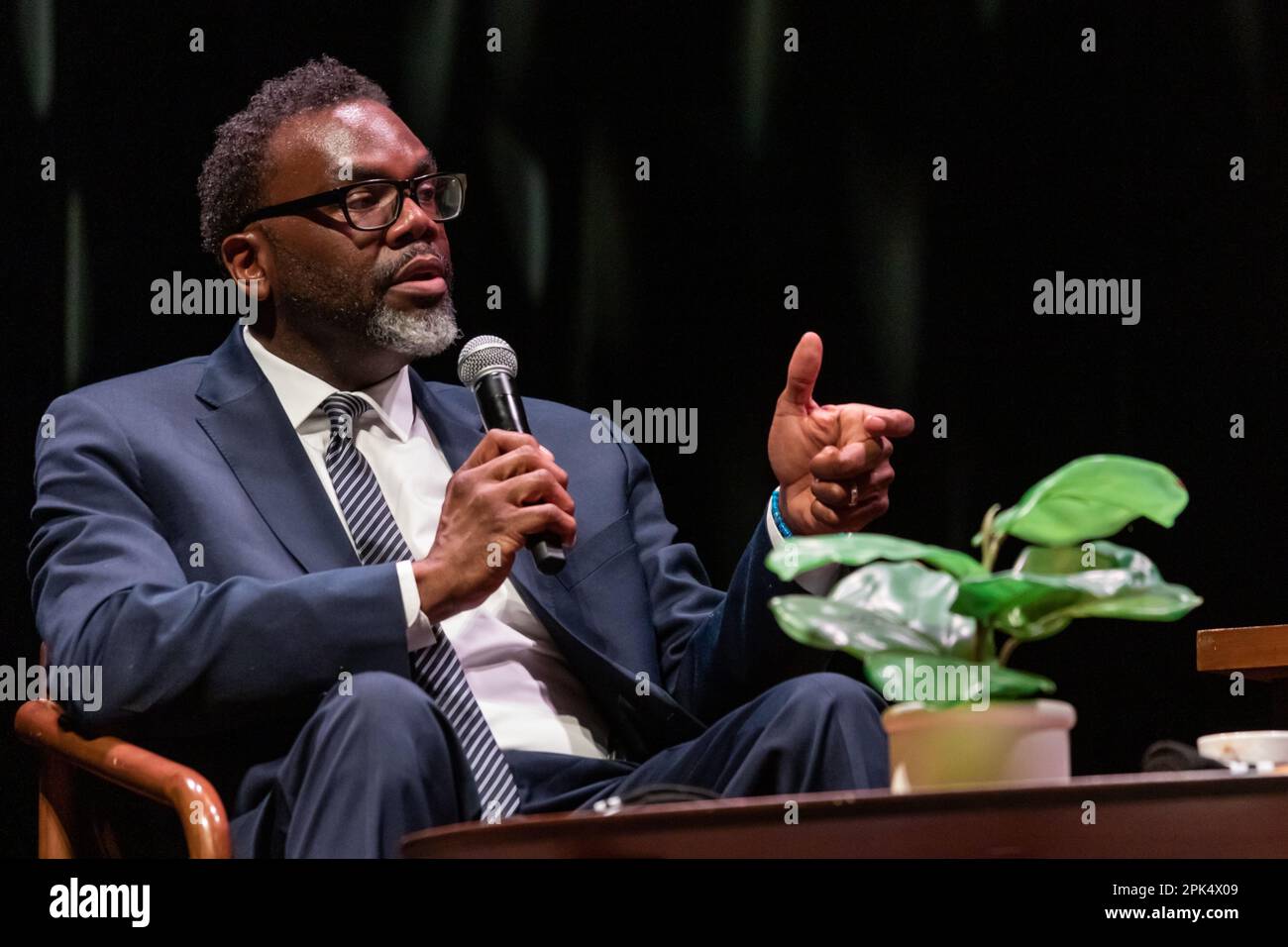 Chicago mayoral candidate (now mayor-elect) Brandon Johnson being ...