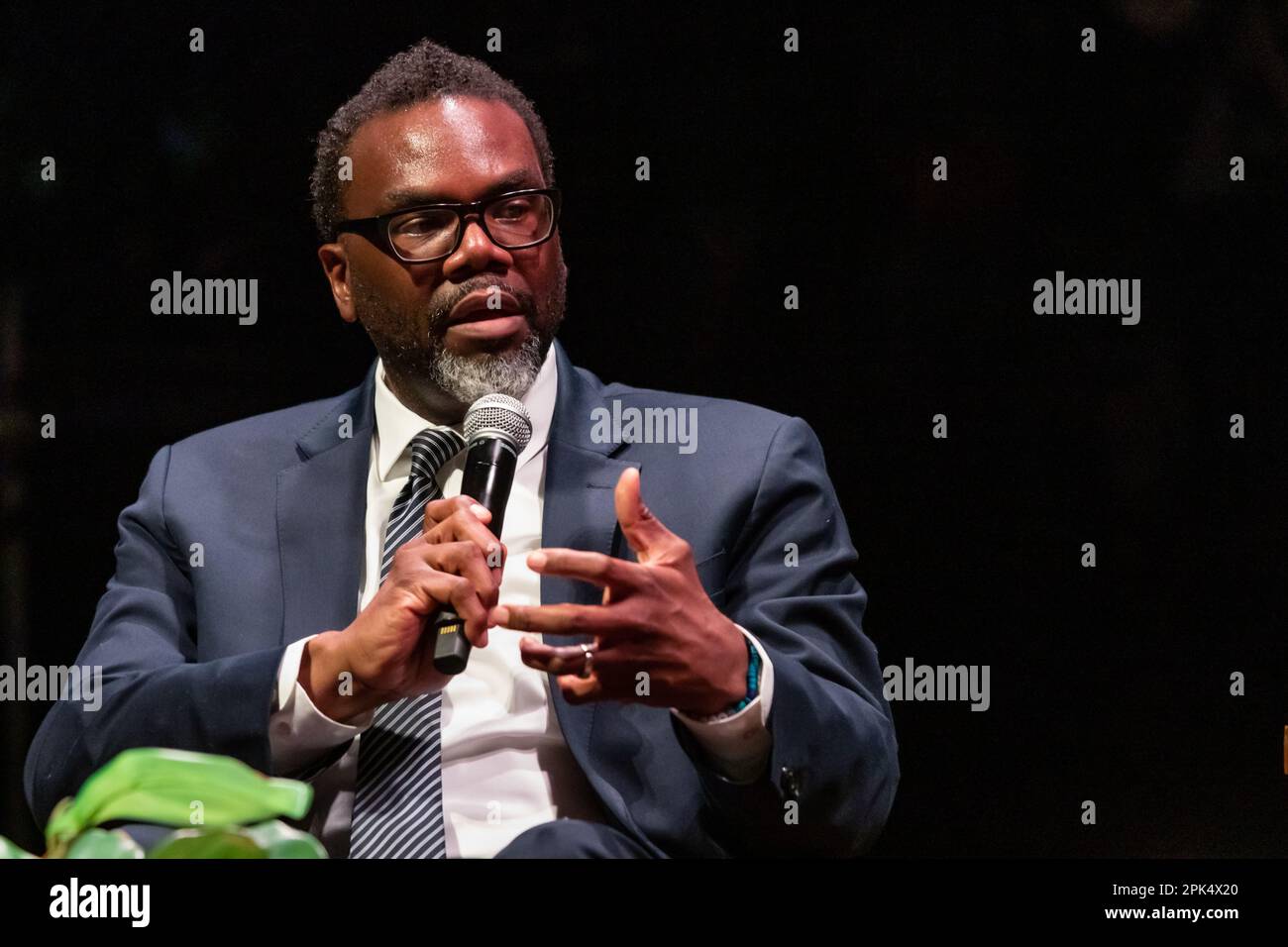 Chicago mayoral candidate (now mayor-elect) Brandon Johnson being ...