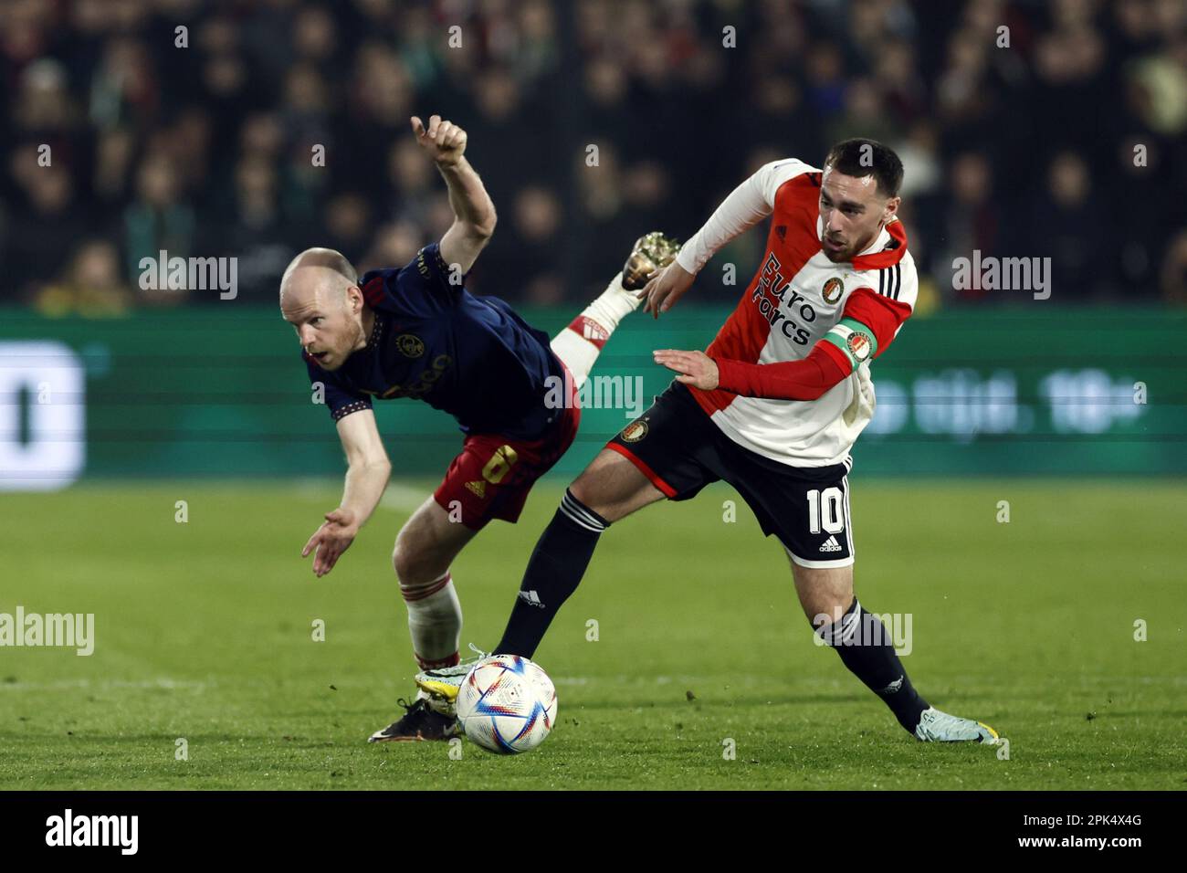 ROTTERDAM - (lr) Davy Klaassen of Ajax, Orkun Kokcu of Feyenoord during the Semifinal of the ...