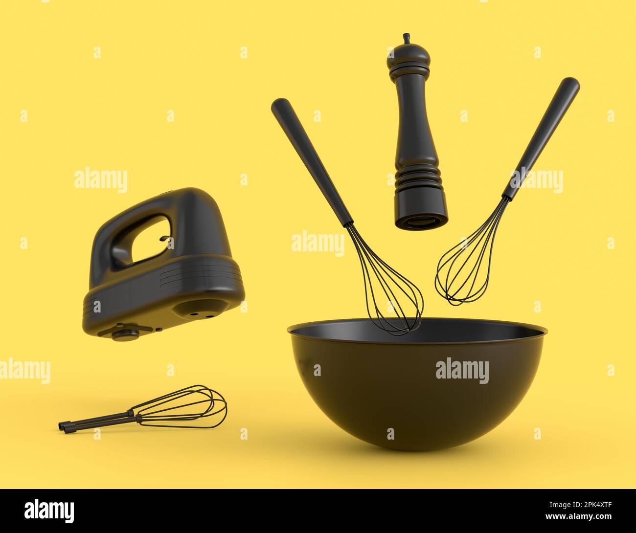 Metal bowl with electric mixer kitchen appliance for mixing and ...