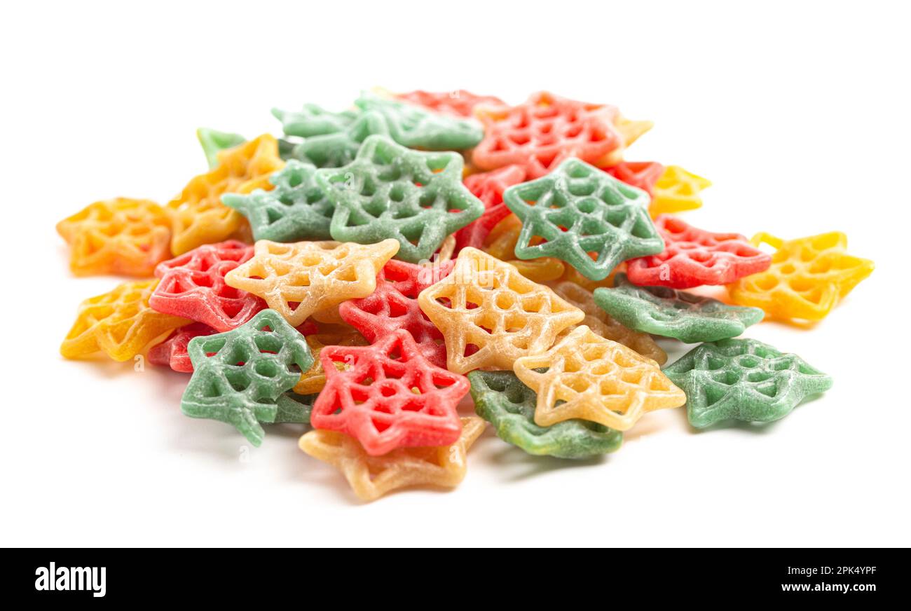 Uncooked Star Fryums Isolated on a White Background Stock Photo - Alamy