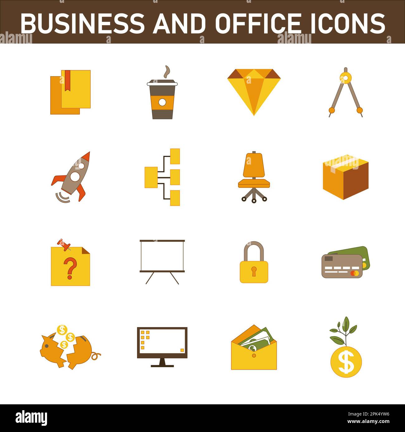 Collection of multi-colored flat icons on the topic: business and ... Collection of multi-colored flat icons on the topic: business and ...