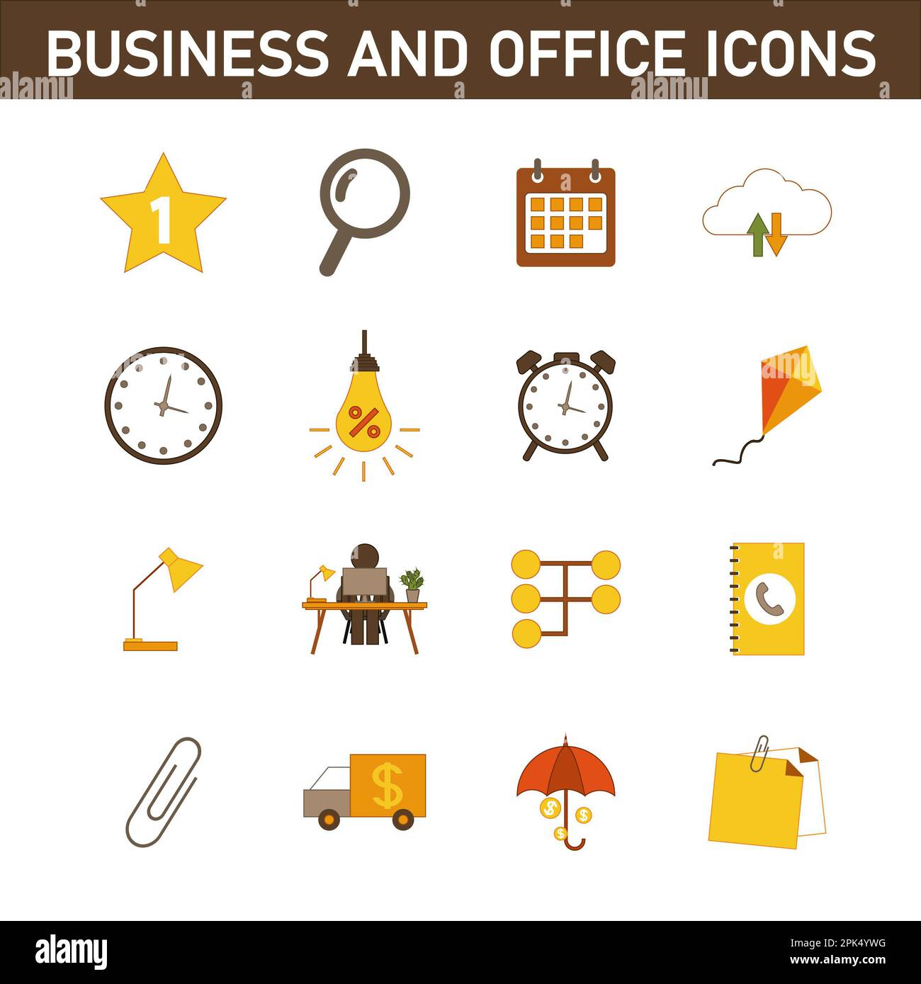 Collection of multi-colored flat icons on the topic: business and ...