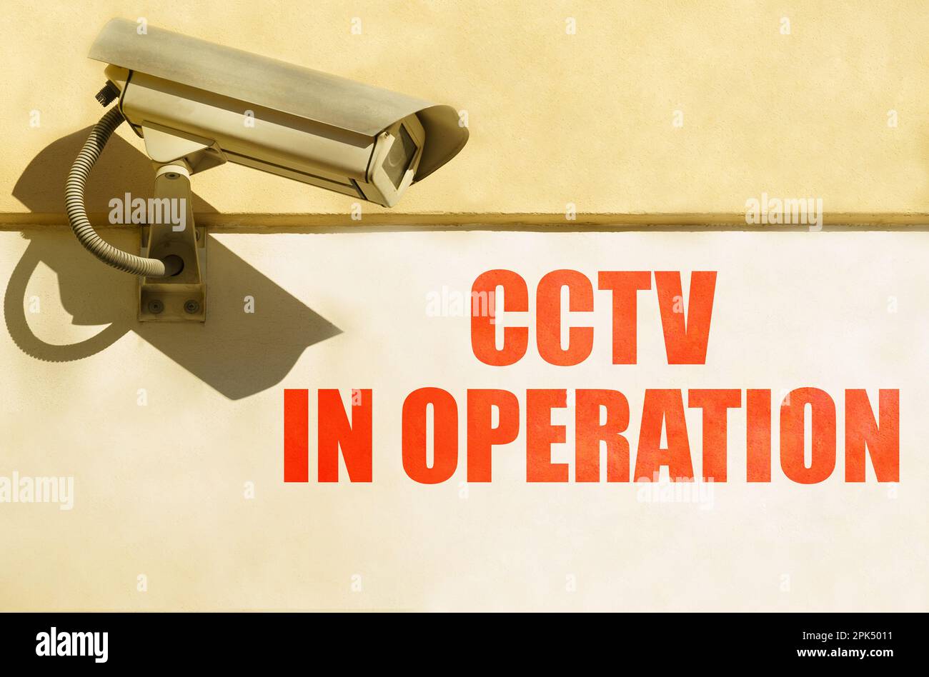 Video surveillance and security. A CCTV camera is installed on the wall ...