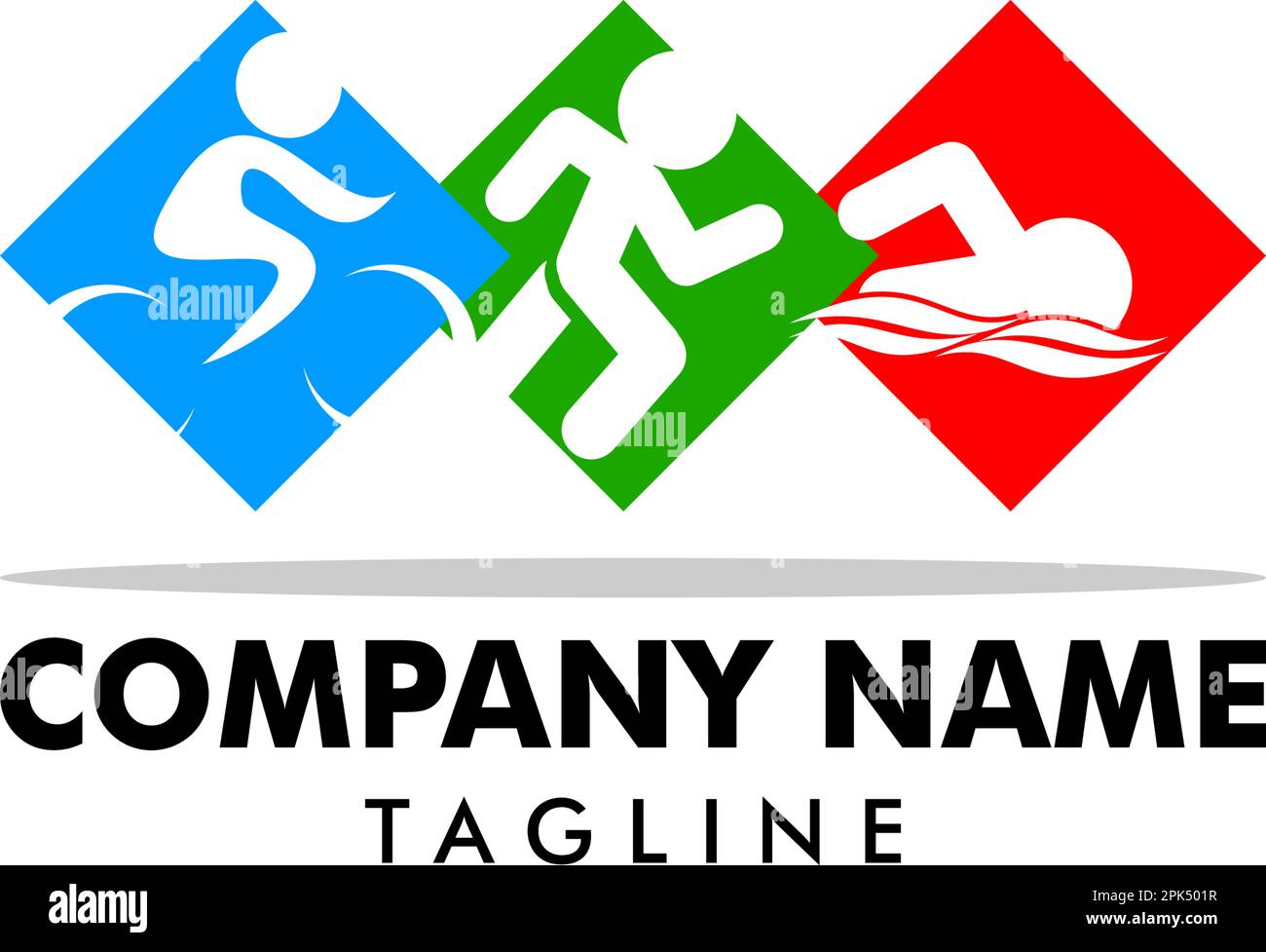 Triathlon event logo, swim, run and bike icons Stock Vector Image & Art ...