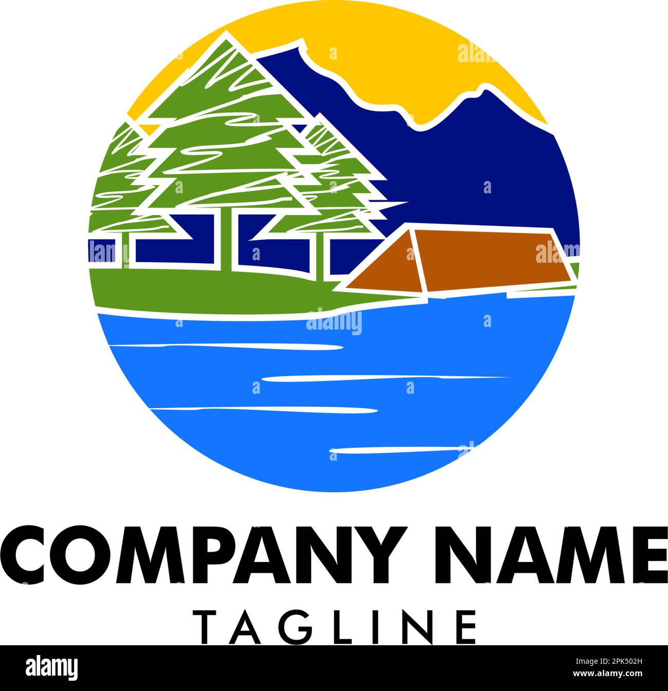 Summer Camp Logo Template Design Vector Stock Vector Image & Art - Alamy