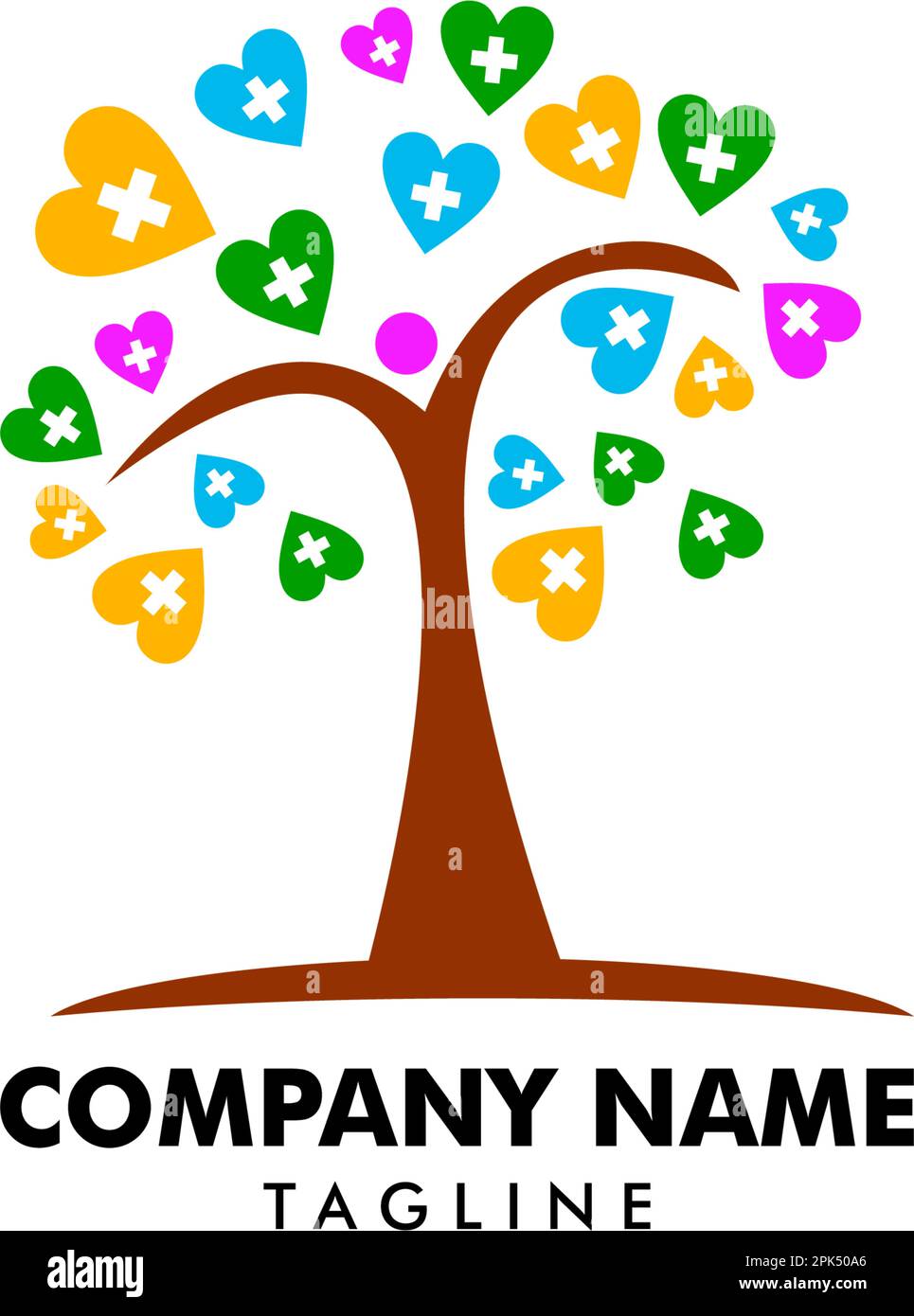 Tree Health Hearth Vector Logo Template Stock Vector Image & Art - Alamy