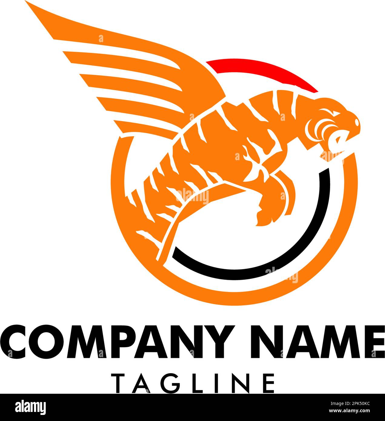 Tiger with wings vector logo design template Stock Vector Image & Art ...