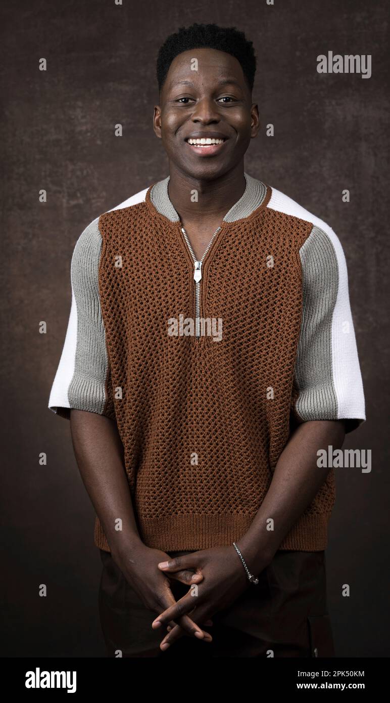 Toheeb Jimoh, a member of the cast of "Ted Lasso," poses for a portrait ...