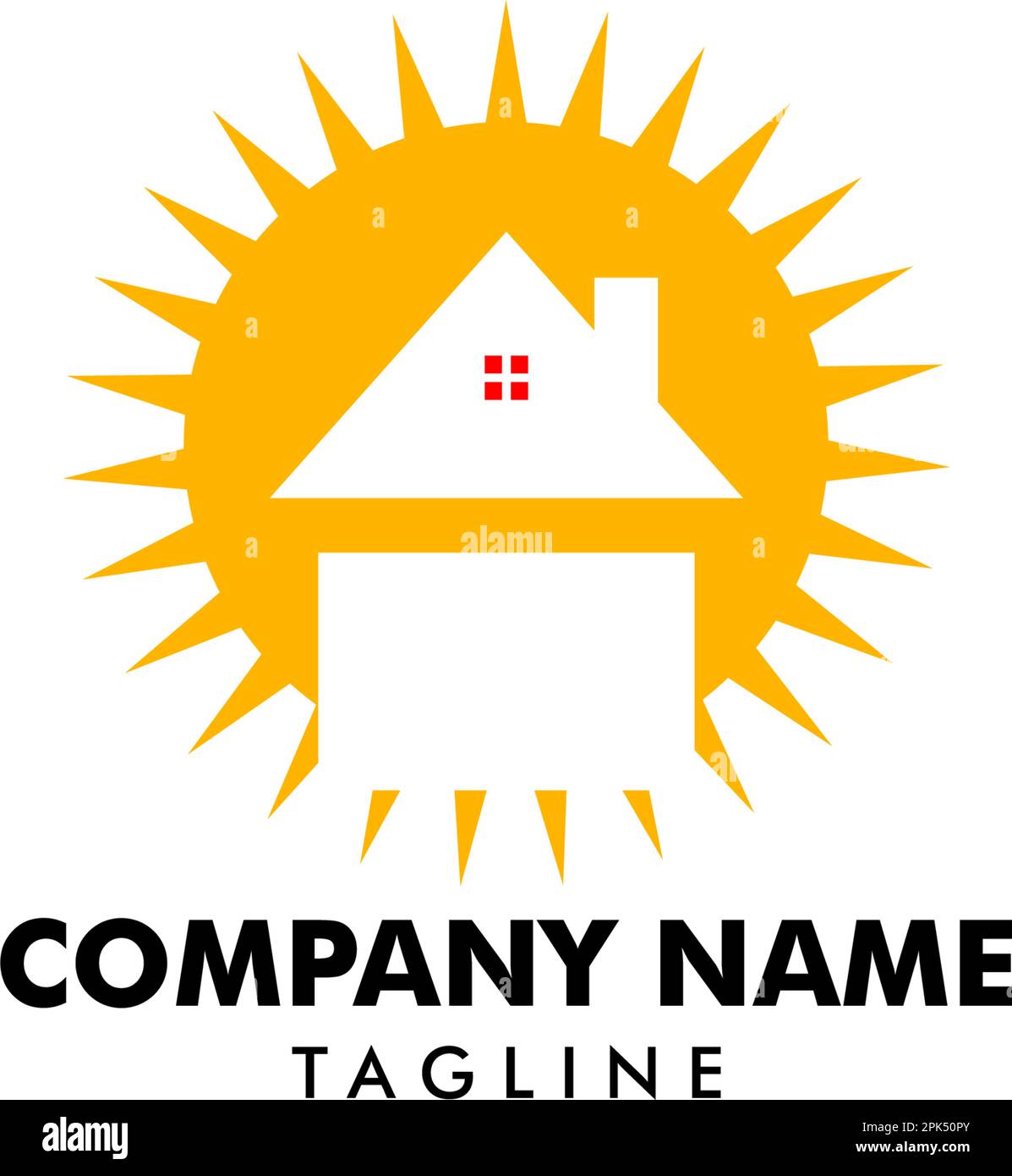 Sun House Logo Design Template Stock Vector Image & Art - Alamy