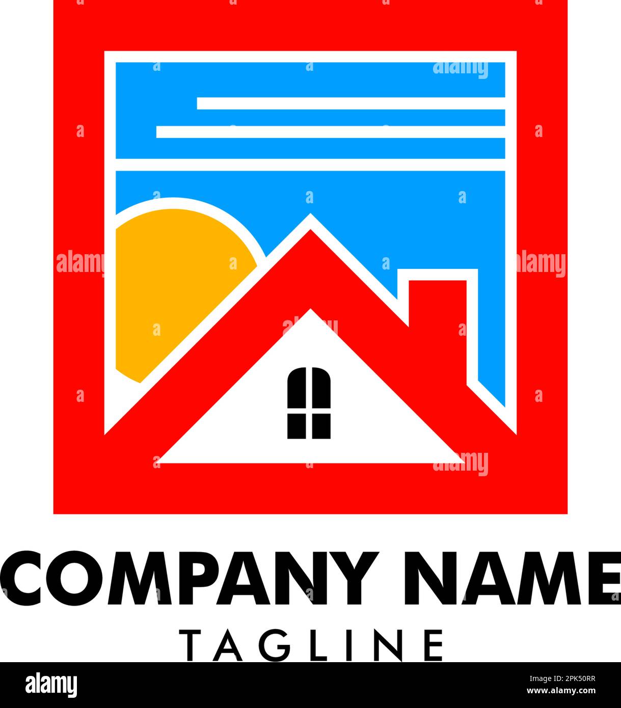 Sun House Logo Design Template Stock Vector Image & Art - Alamy