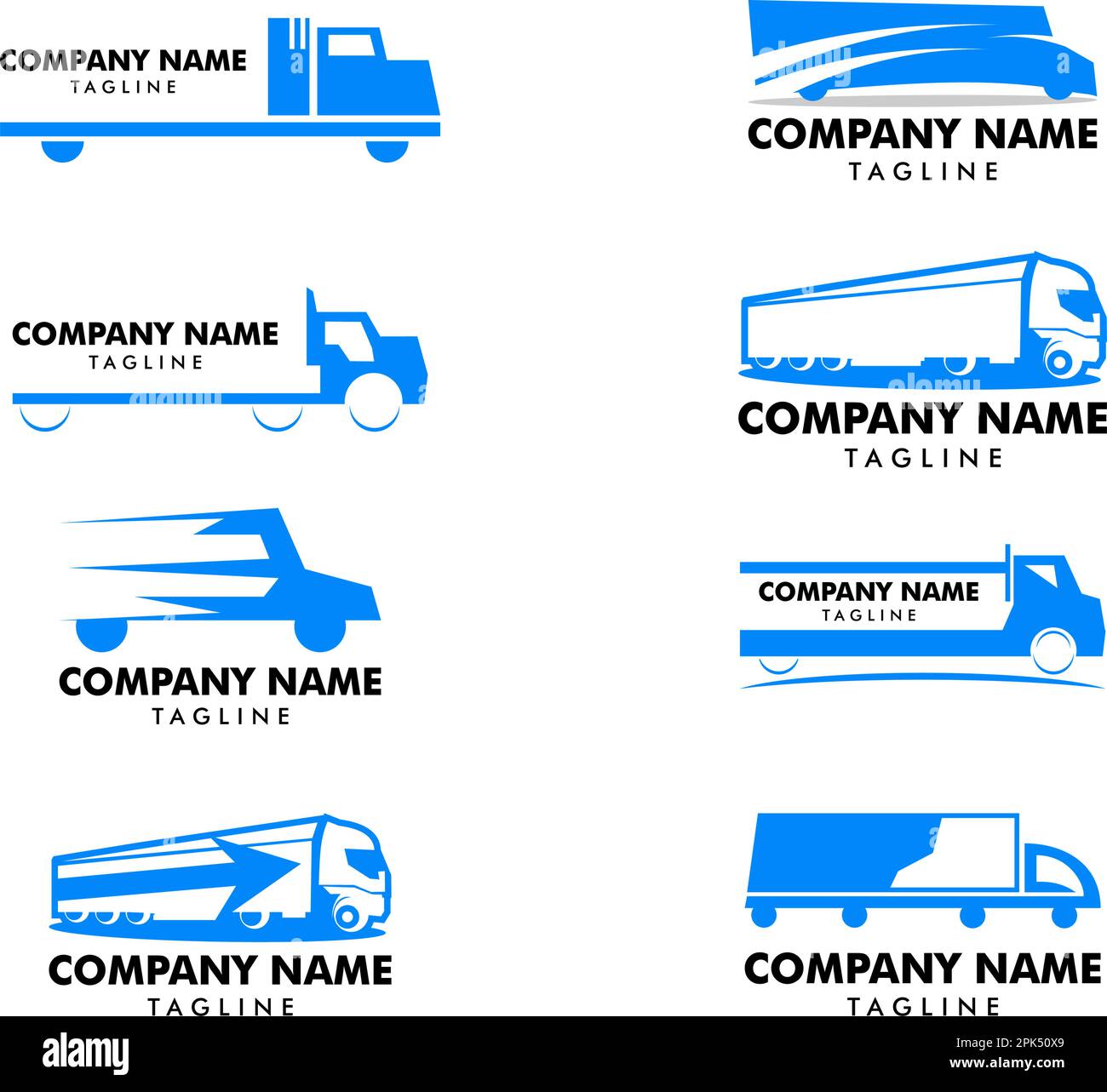Set of Truck Delivery Cargo Logo Design Vector Template Stock Vector ...