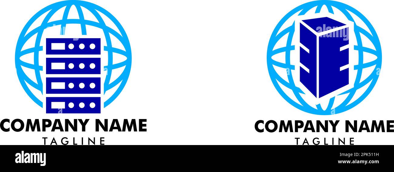 Set of Vector host and planet logo combination, Server and world symbol ...