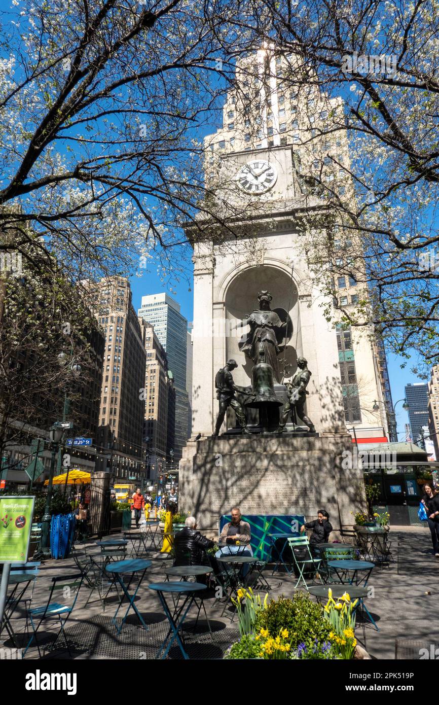 The James Gordon Bennett Monument, Herald Square Park, NYC 2023 Stock ...