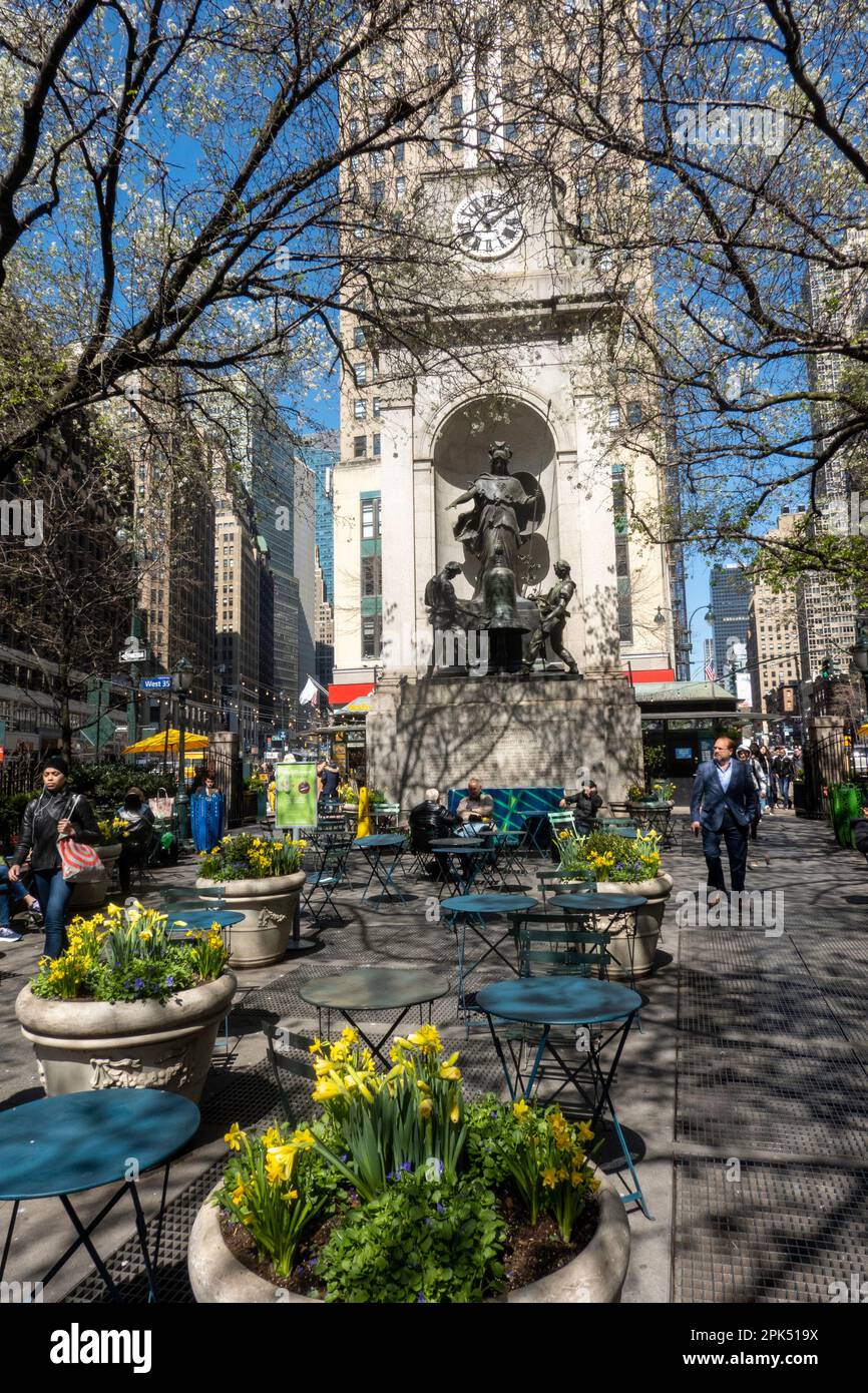 The James Gordon Bennett Monument, Herald Square Park, NYC 2023 Stock ...