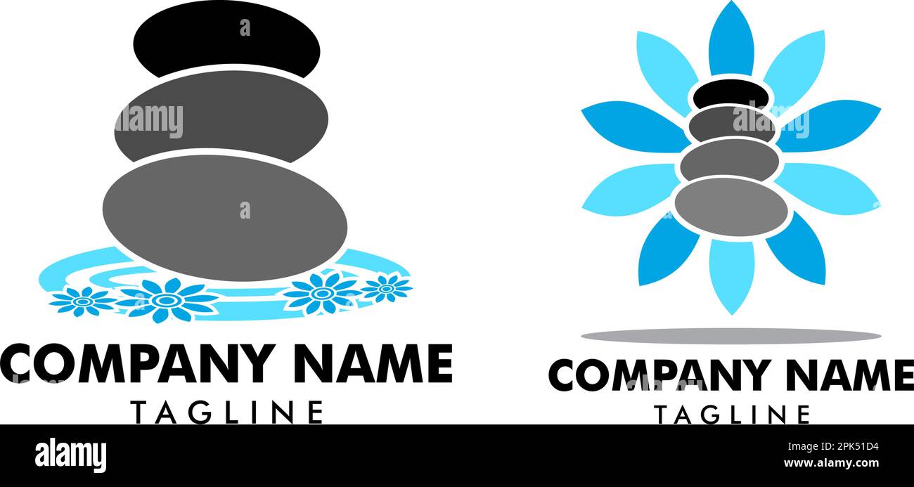 Set of Spa Stone Logo Template Vector Illustration Stock Vector Image ...