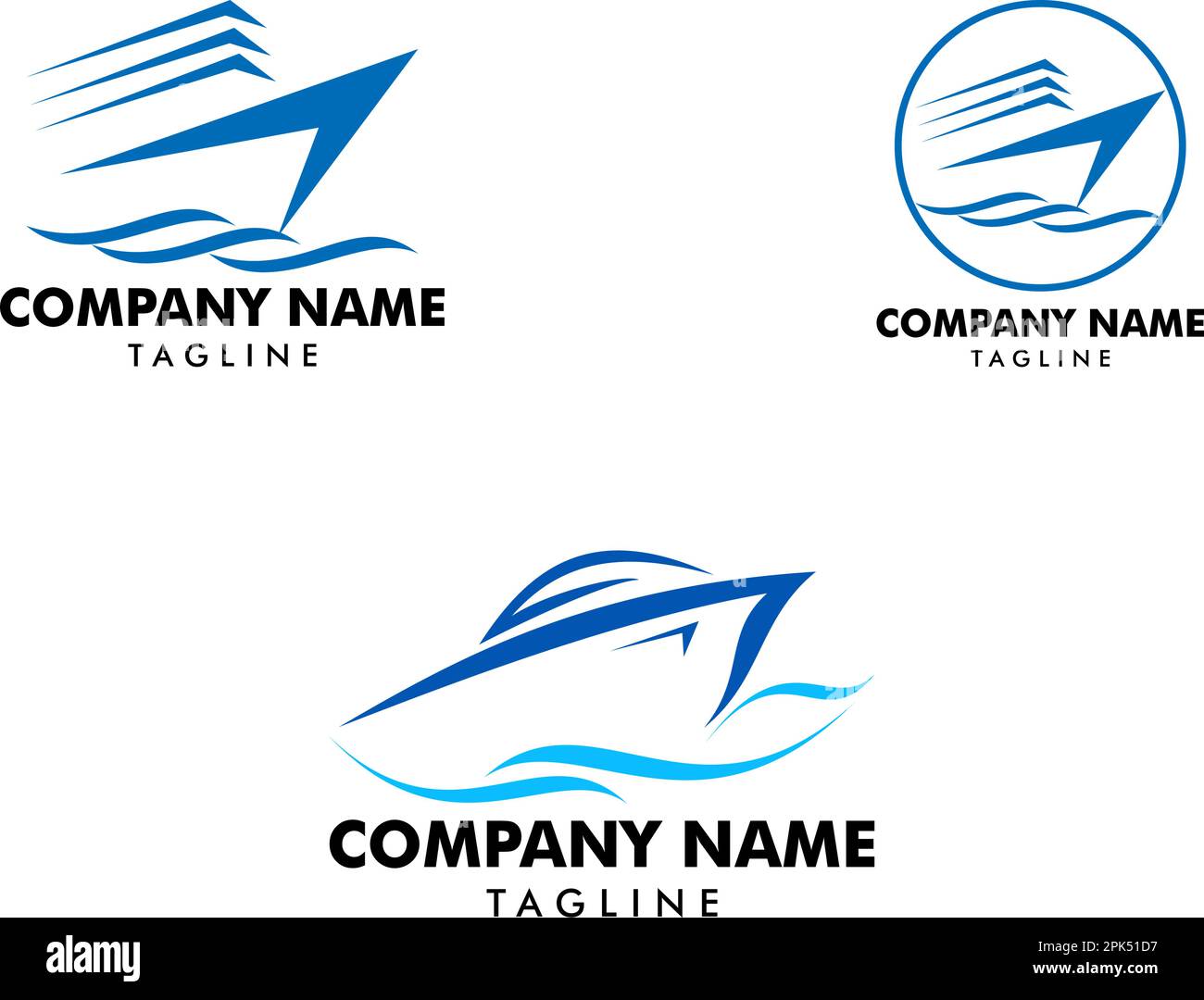 Set of Speed boat logo design template, Sea boat logo design concept ...