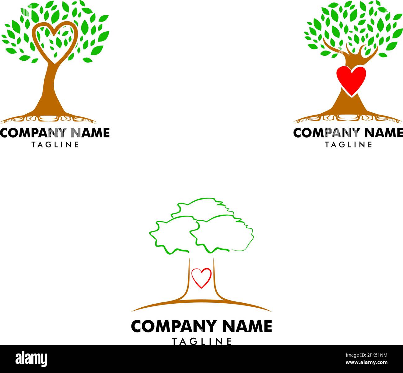Set of Love Tree Logo Template Design Stock Vector Image & Art - Alamy