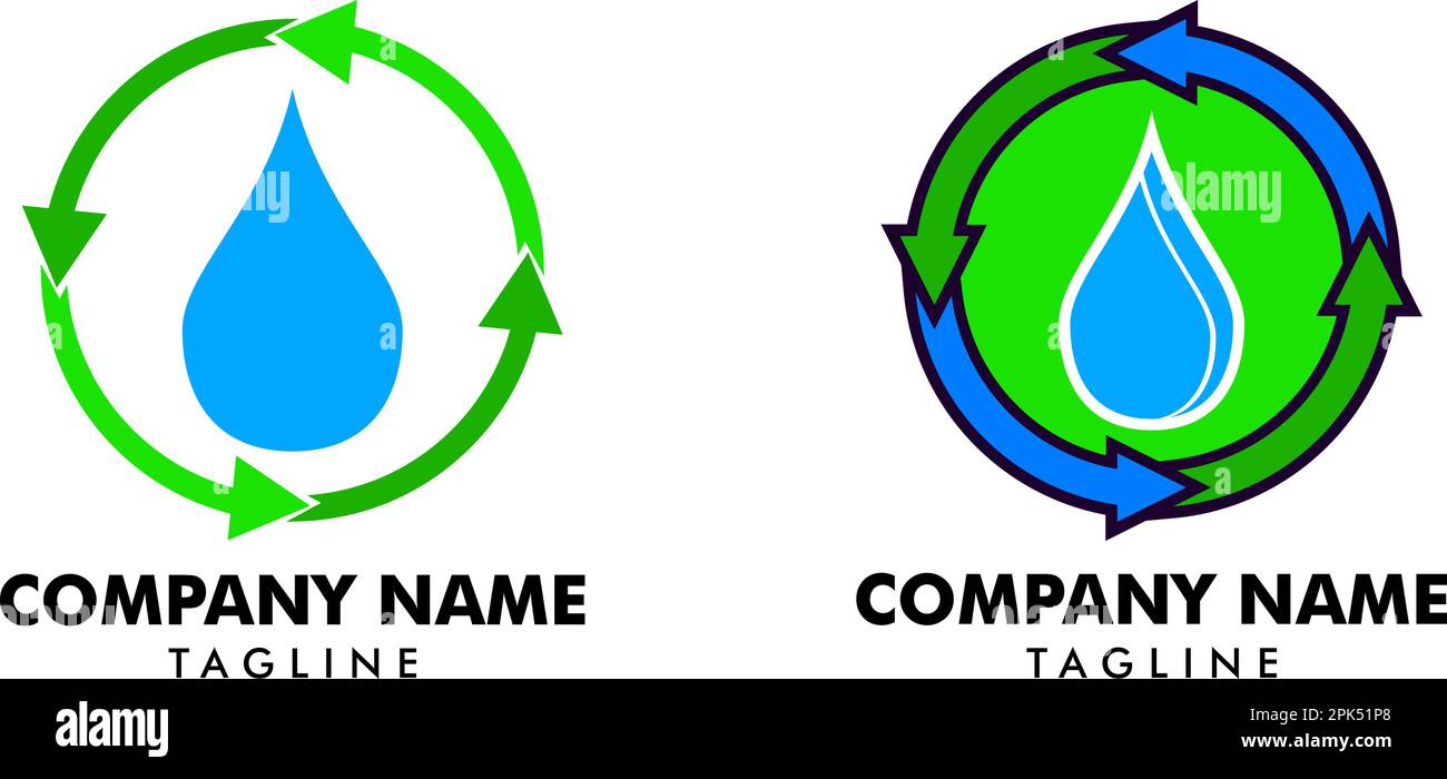 Set of Water Recycle Logo Design Template Element Stock Vector Image ...