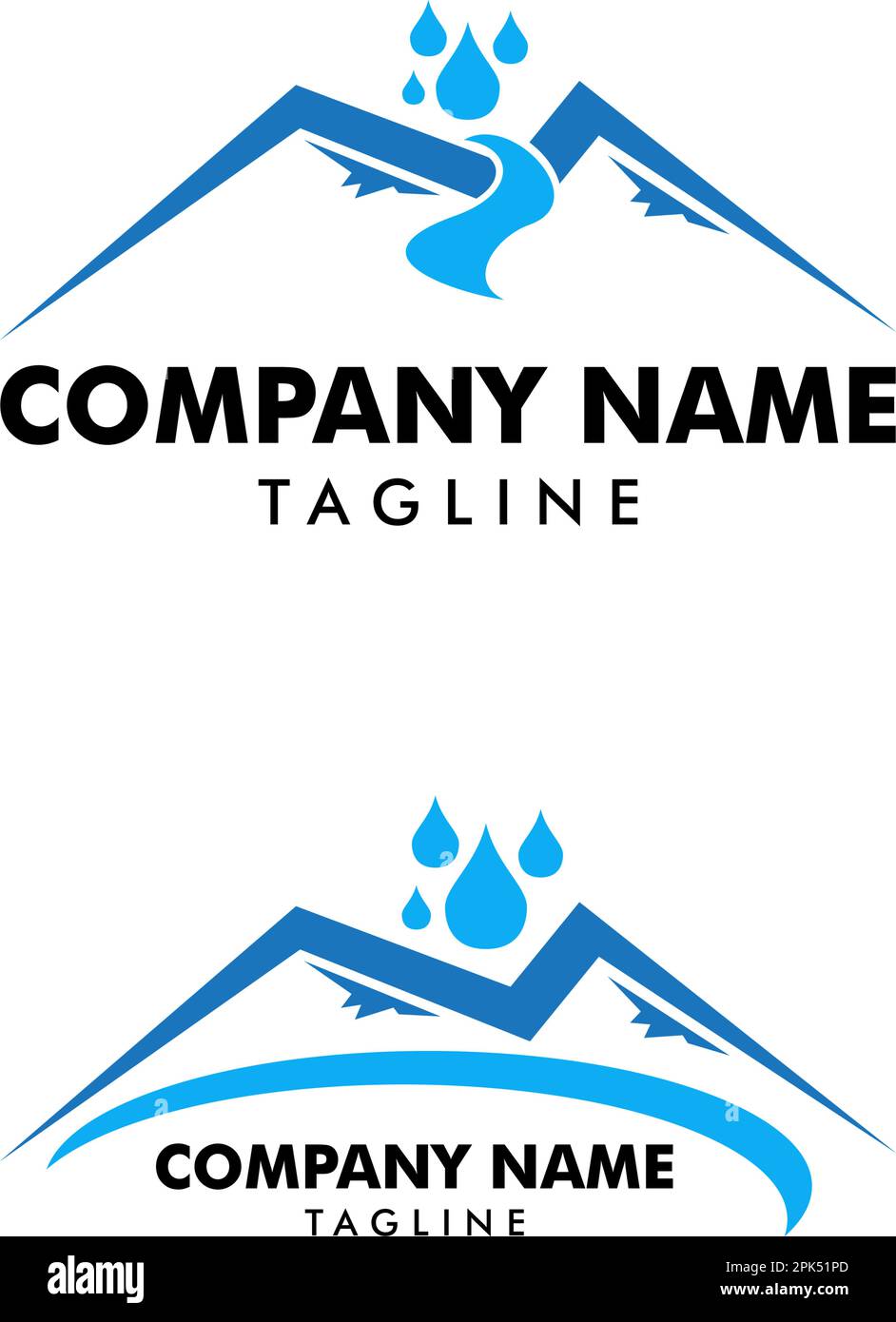 Set of Water Mountain Logo Design Template Element Stock Vector Image ...