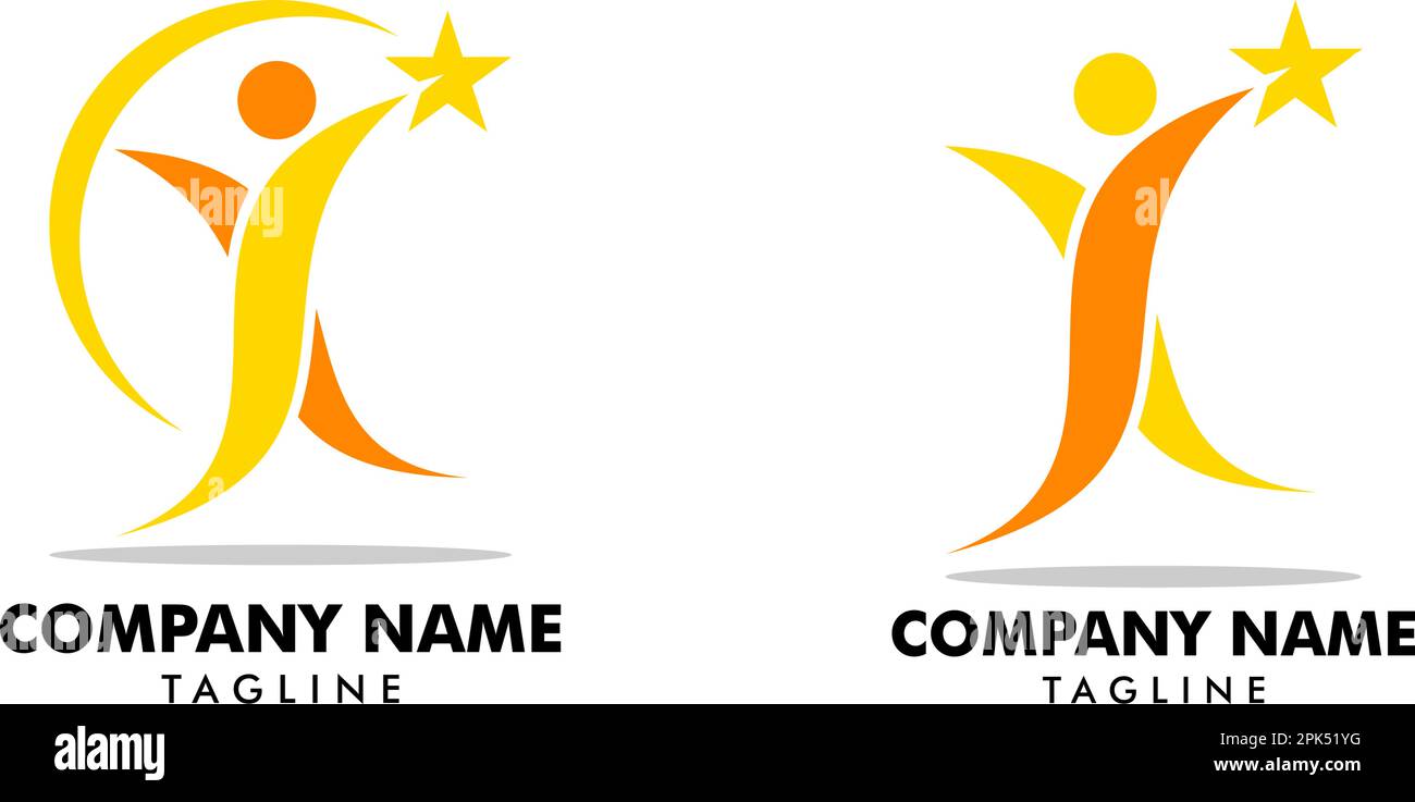 Set of People Reach Star Logo Template Stock Vector Image & Art - Alamy